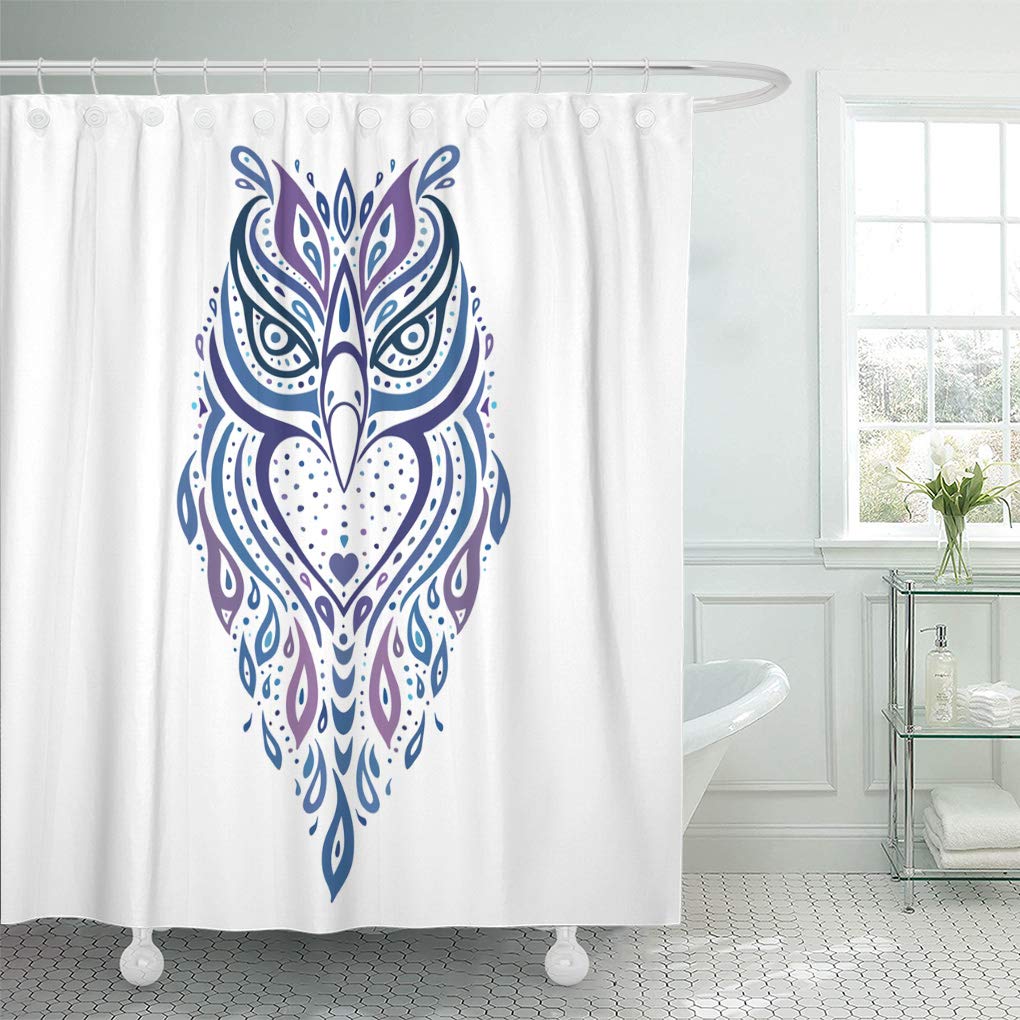 Libin Owl Tribal Pattern Ethnic Tattoo Aztec Swirly Cartoon Shower ...