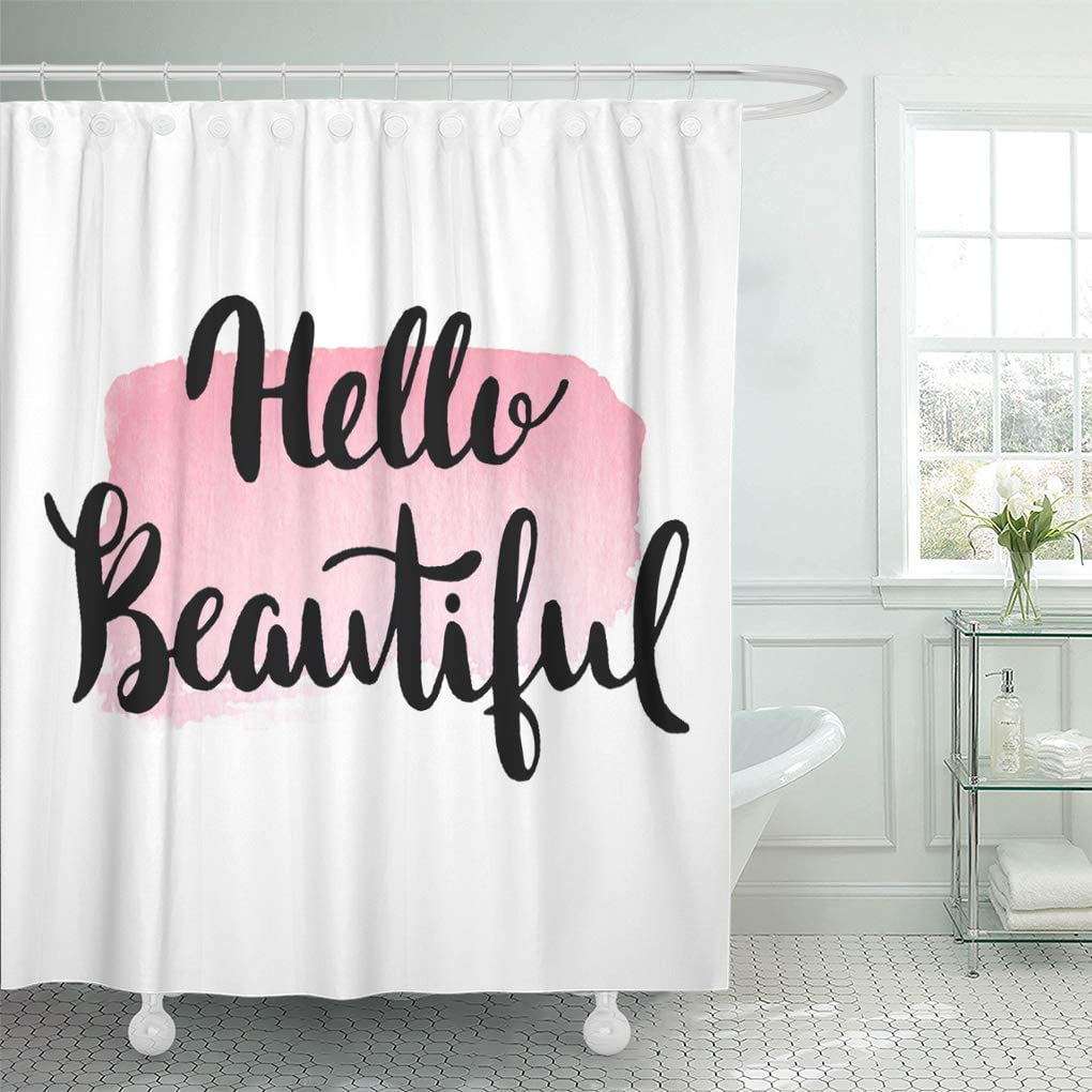 Libin Pink Artistic Hello Beautiful Lettering Phrase for Baby Birthday ...