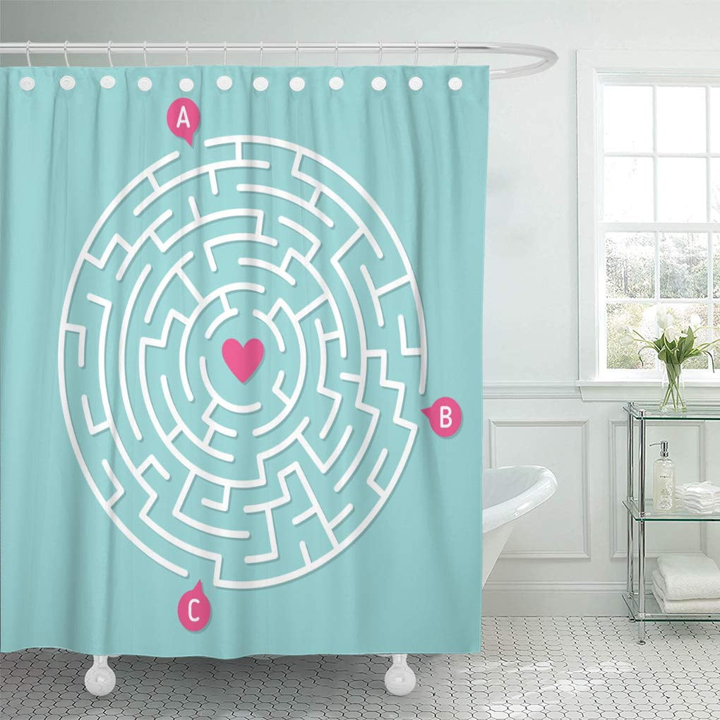Libin Puzzle Round Labyrinth Maze Game Find Your Path Shower Curtain ...