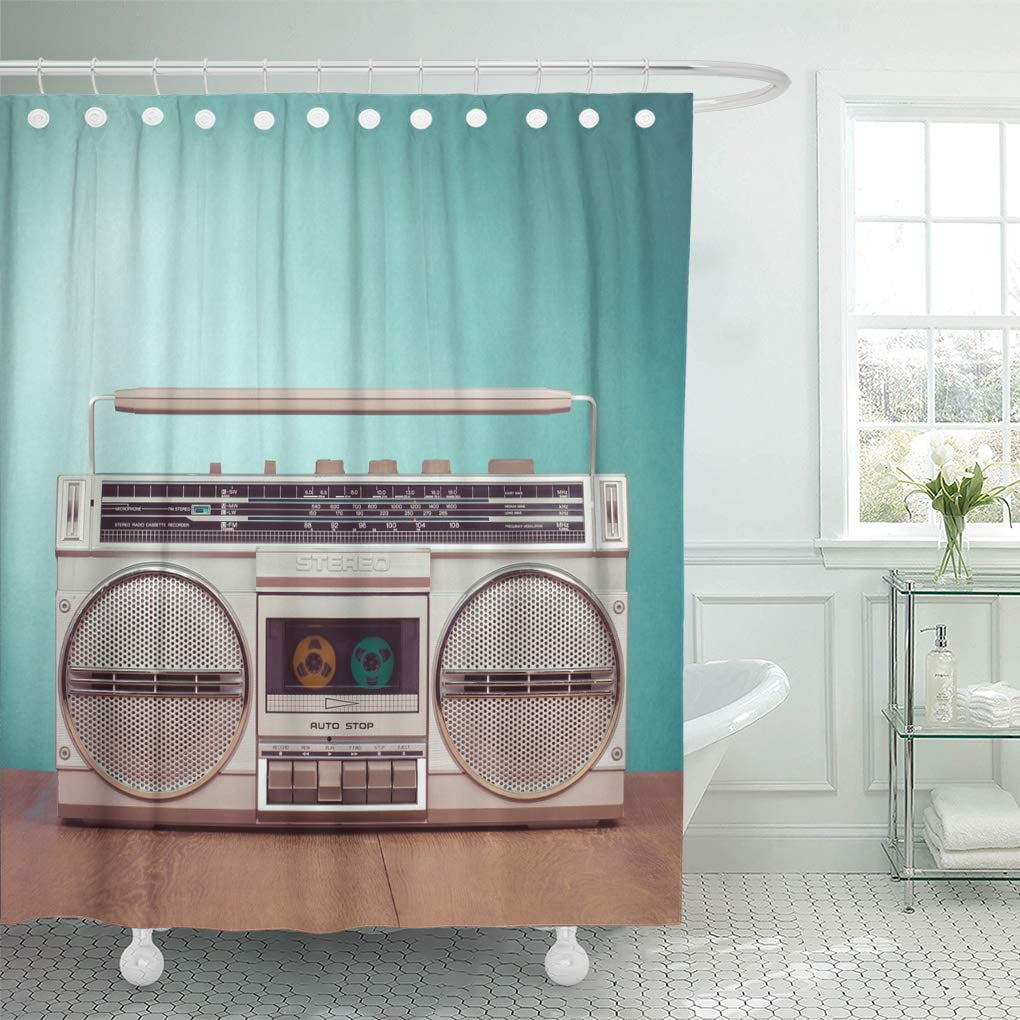 Libin Silver Radio Retro Ghetto Blaster Cassette Tape Recorder Shower ...