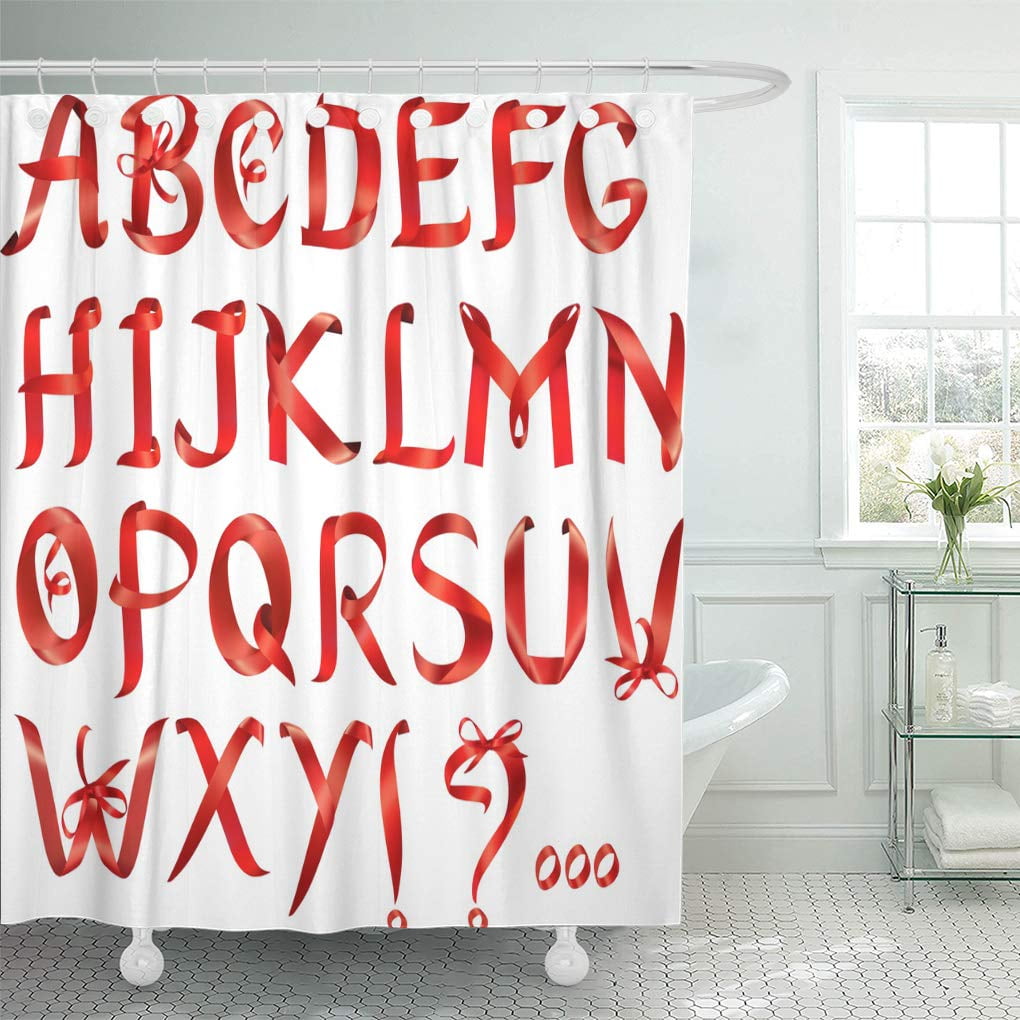 Libin Strip Letter Alphabet Made of Red Ribbons Graphic Text Shower ...