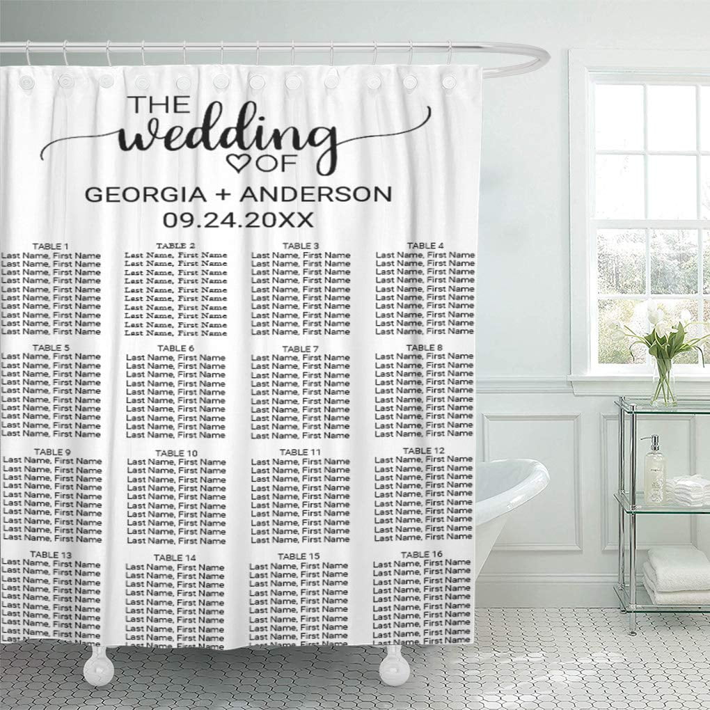 Libin Table Black and White Wedding Seating Chart Plan Modern Shower ...