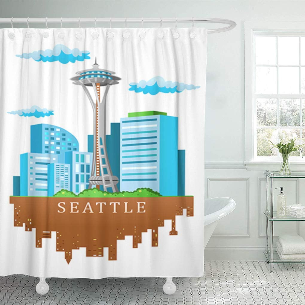 Libin Tower White Space of Seattle Skyline in Cartoon City Shower ...