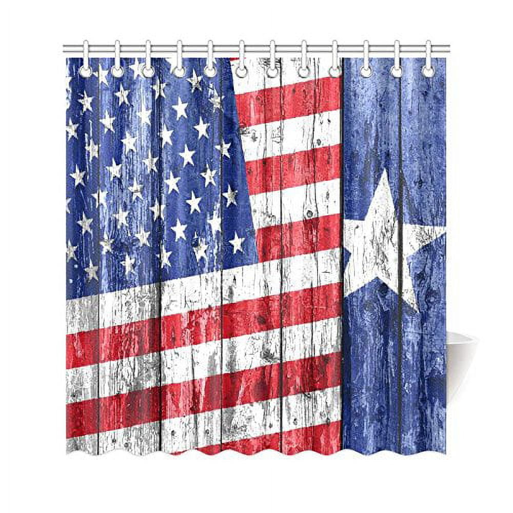 Libin US American Flag Shower Curtain 66x72 Inches Polyester Fabric Bathroom Sets Home Decor ...