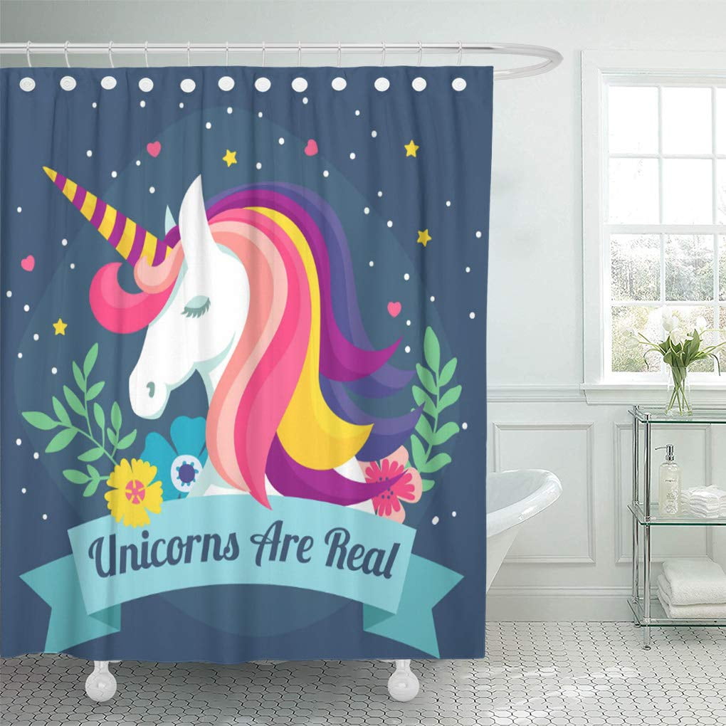 Libin Unic贸rnio Unicorn Almofada Draw Drawing Shower Curtain 60x72 inch ...
