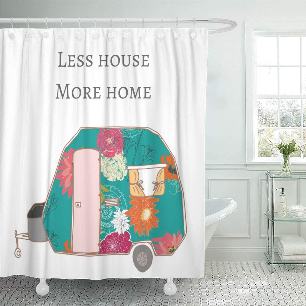 Libin Vintage Happy Camper Less House Home Trailer Flowers Adventure ...