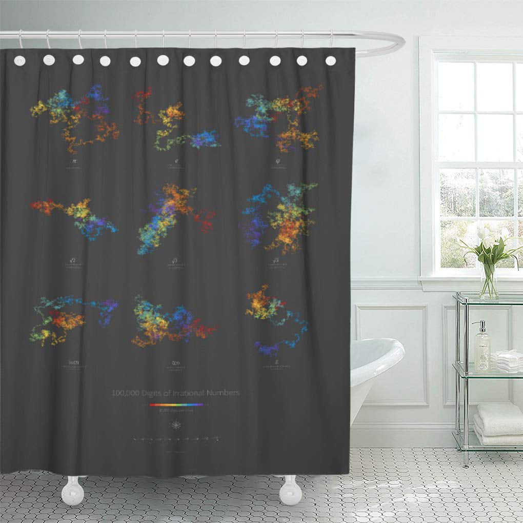 Libin Walks K Digits of Irrational Numbers Math Data Shower Curtain ...