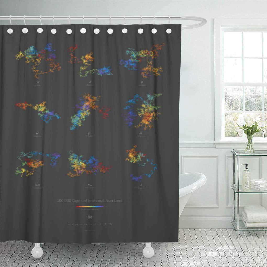 Libin Walks K Digits of Irrational Numbers Math Data Shower Curtain ...