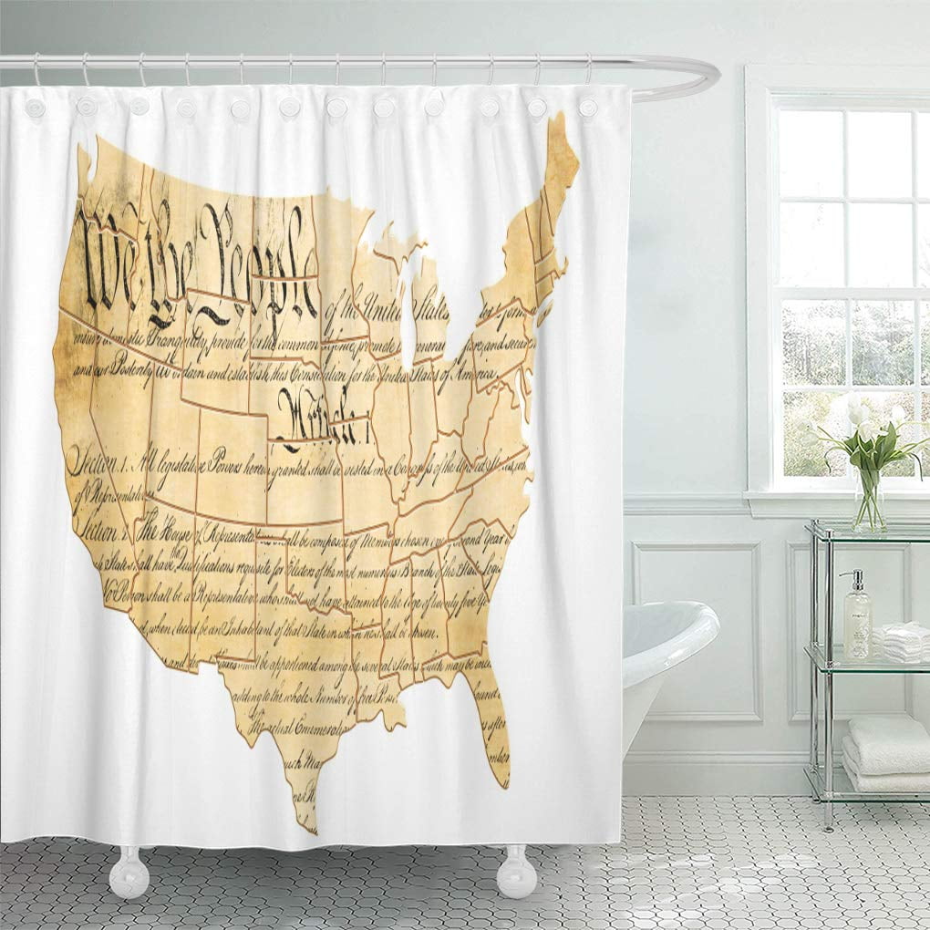 Libin White 1788 The United States Constitution Map and Text Shower ...