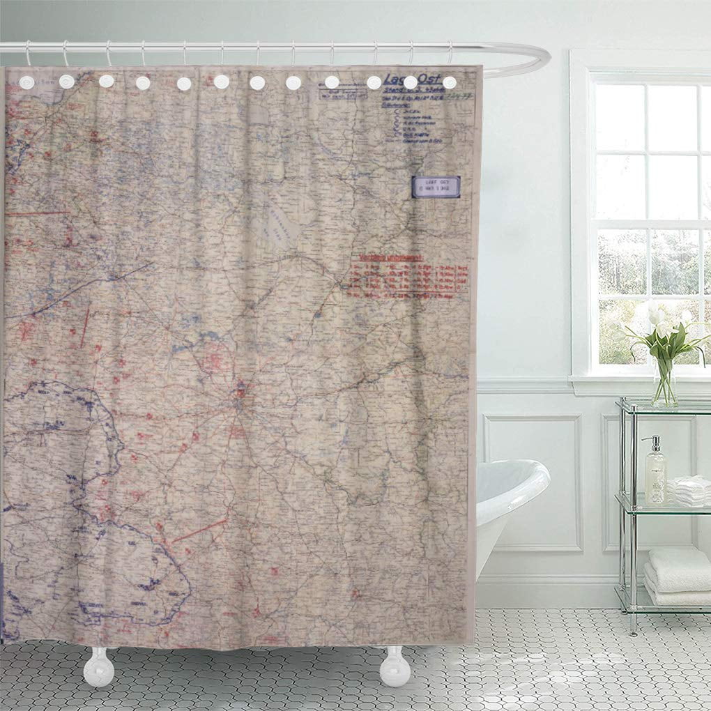 Libin Ww2 German Ww Battle Map World War Shower Curtain 66x72 inch ...