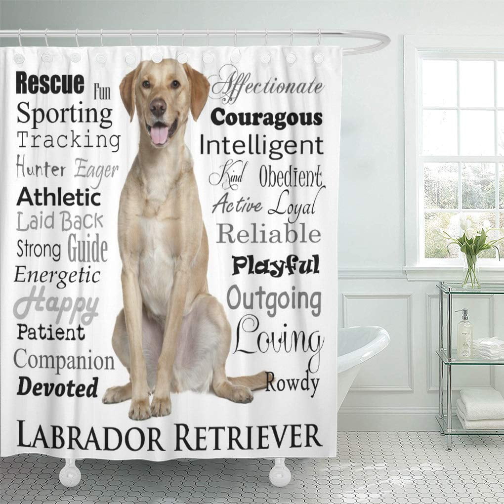 Libin Yellow Labrador Lab Traits Retriever Dog Pet Breed Shower Curtain ...