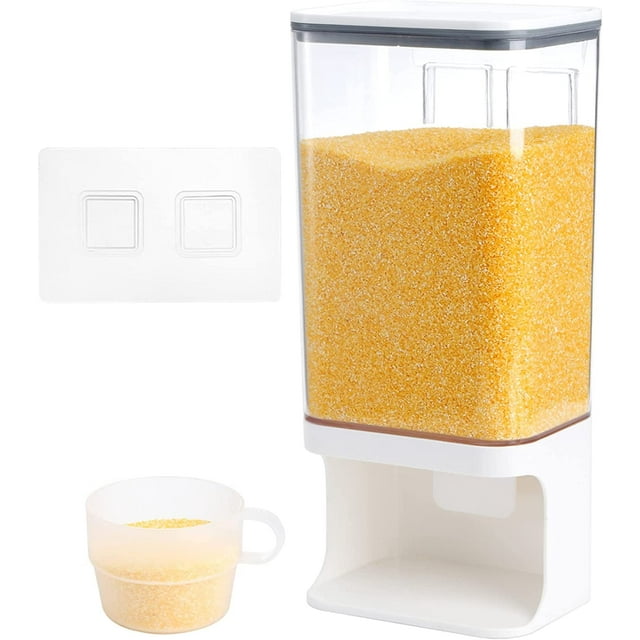 Libitree Airtight Rice Dispenser, Wall Mount, BPA Free, Kitchen Pantry ...