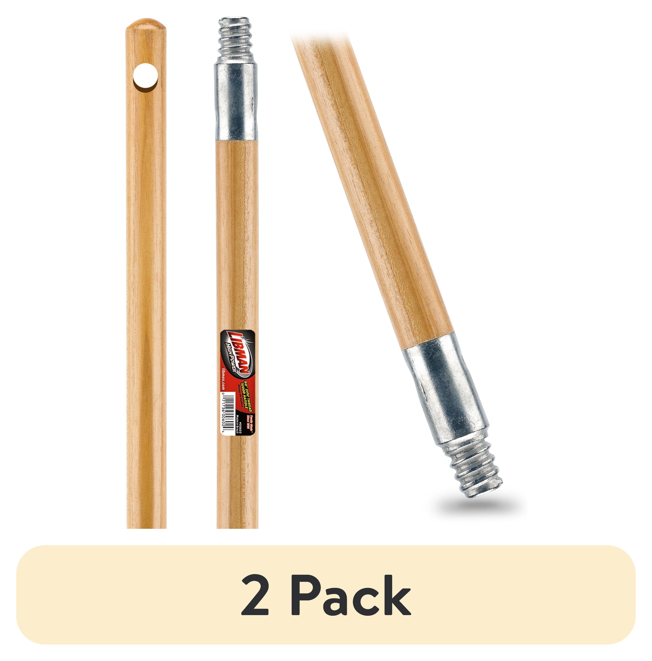 (2 pack) Libman 1” Hardwood Broom Handle with Zinc Screw-in 60 in ...