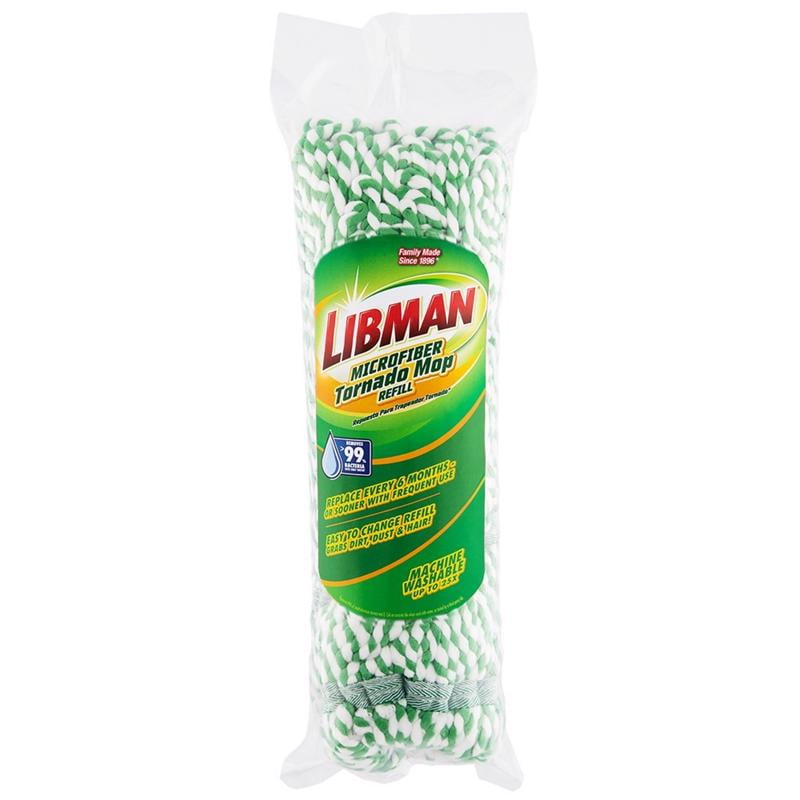 Libman 1025600 Tornado Wet Microfiber Refill Mop, Green & White ...