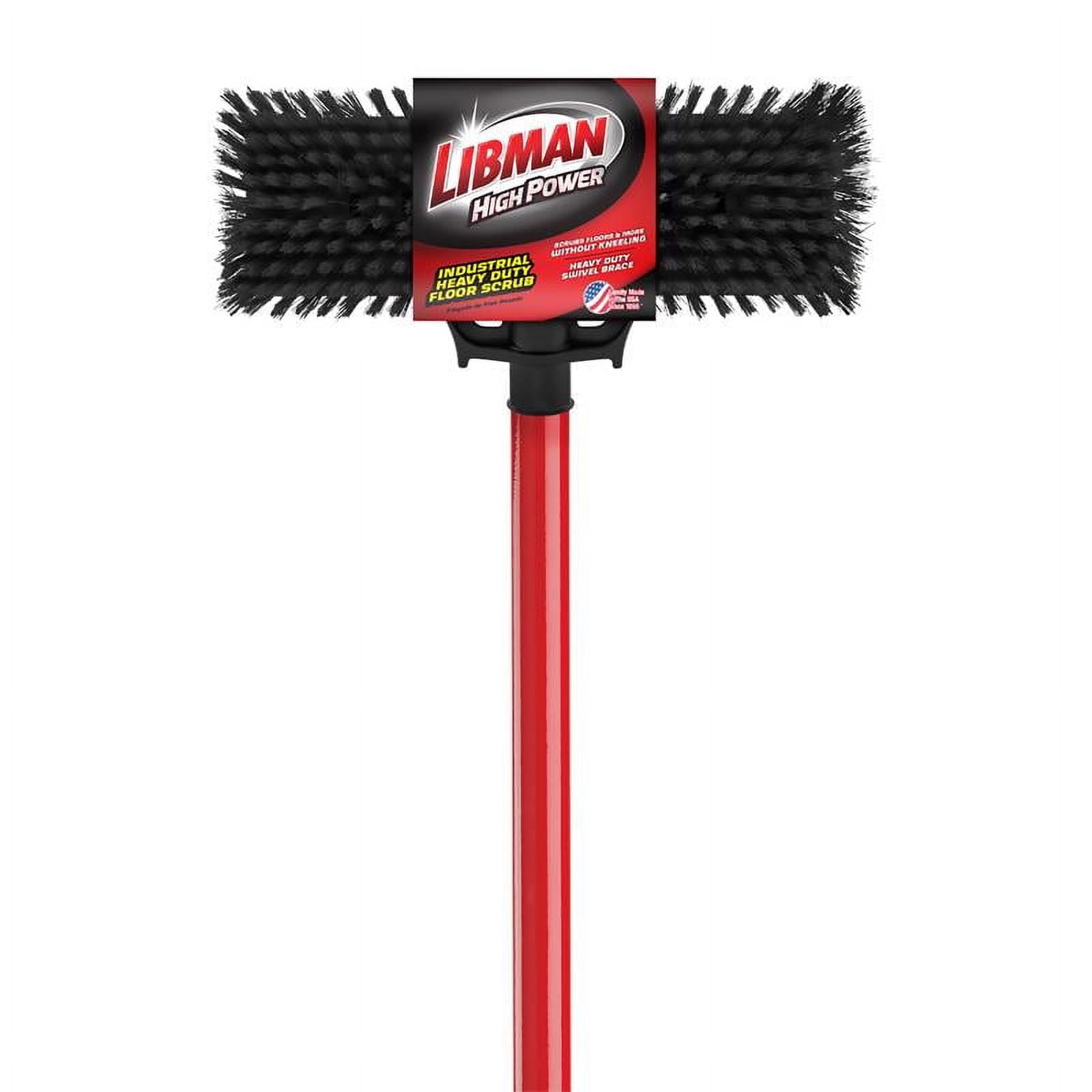 Libman Black & Red Heavy Duty Scrub Brush Black & Red Steel Handle ...