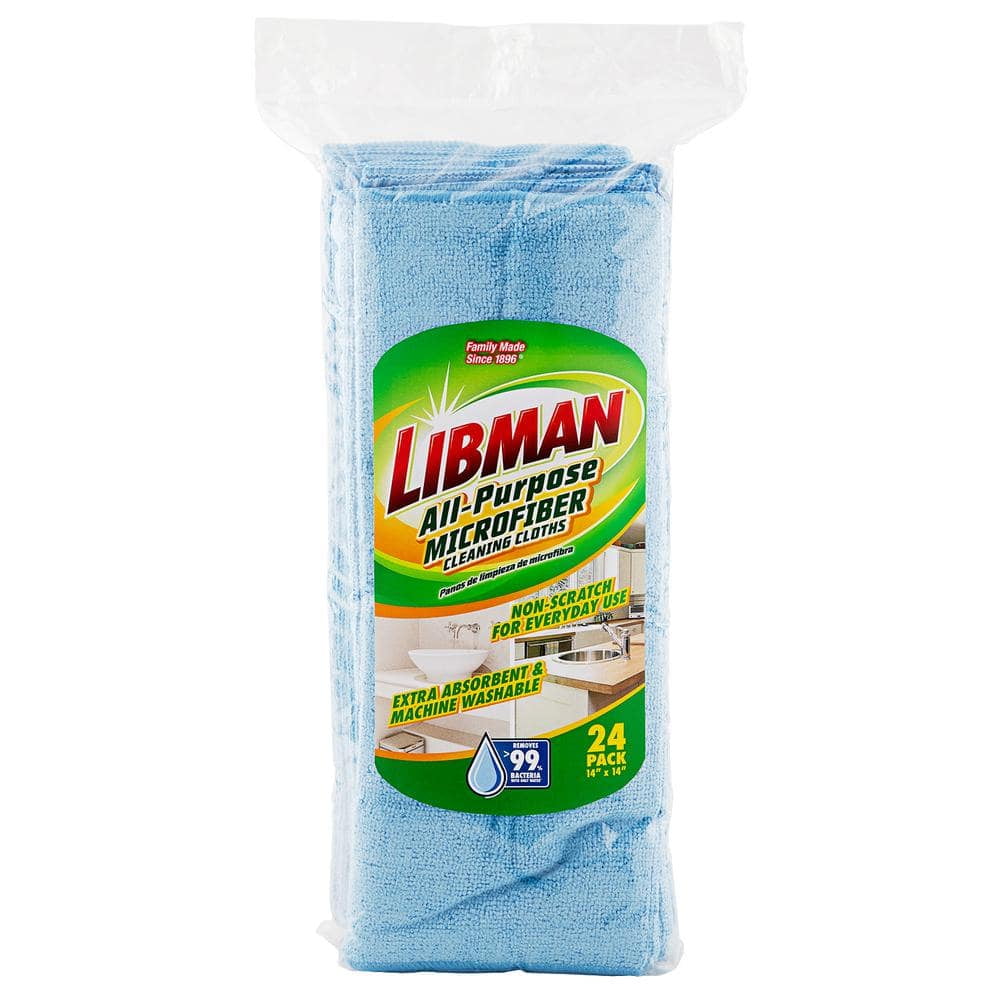 Libman 14 in. x 14 in. All-Purpose Microfiber Cloth Towels (24-Pack ...