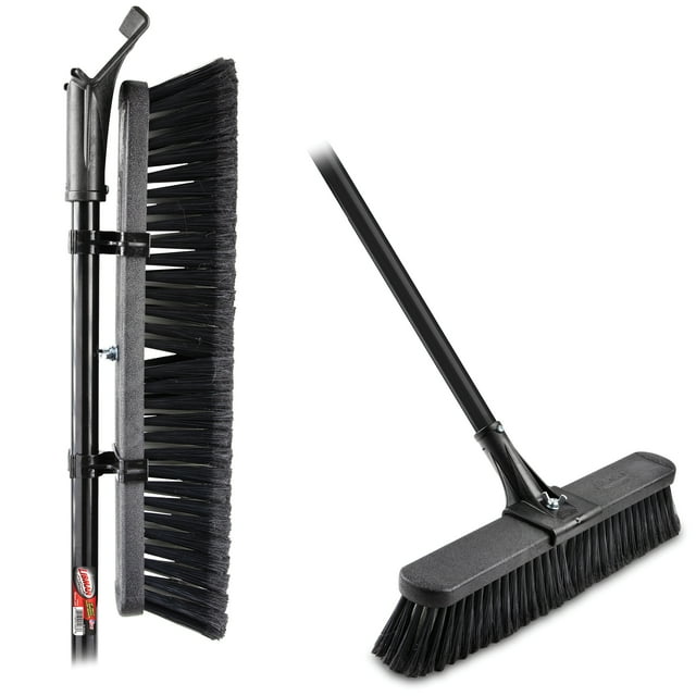Libman Push Broom 18" Multi Surface Black/Red Steel Handle - Walmart.com
