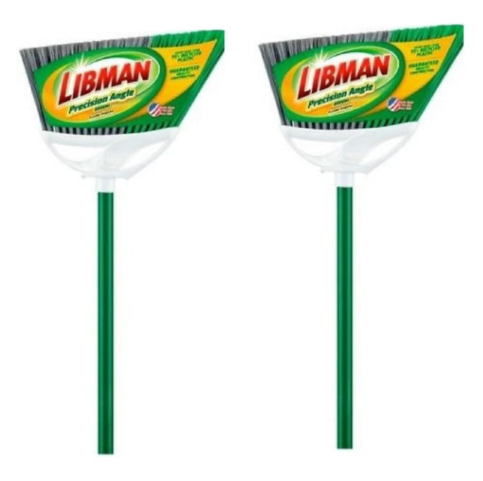 Libman 201 Precision Angle Broom with Recycled Broom Fibers, 2 Pack ...