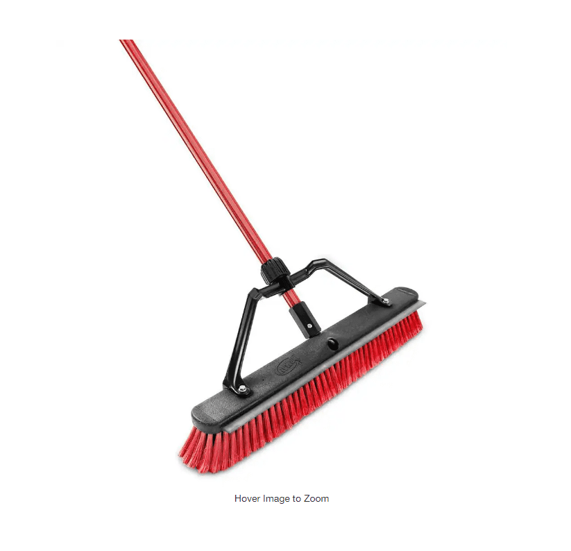 Libman 24 in. Heavy-Duty Multi-Surface Squeegee Push Broom with Brace ...
