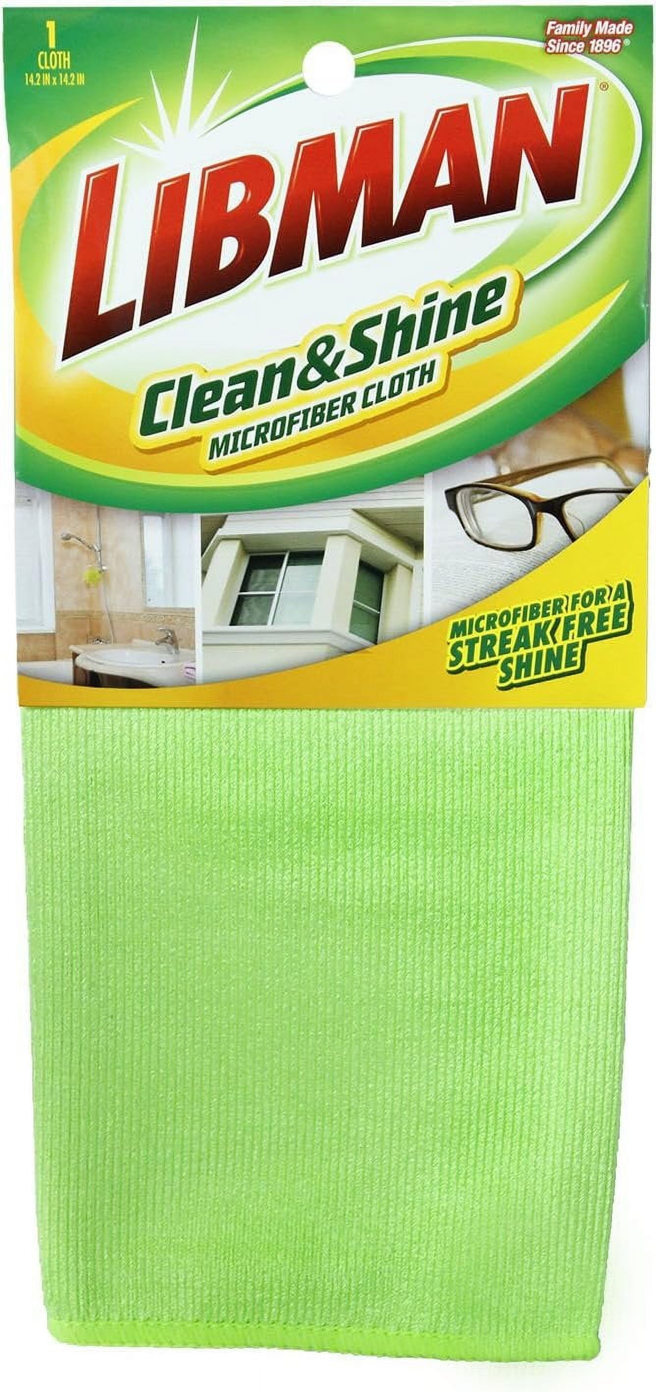 Libman 323 Clean and Shine Microfiber Cloth for Streak-Free Cleaning ...
