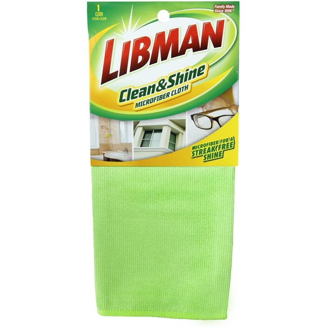 Libman 323 Clean and Shine Microfiber Cloth for Streak-Free Cleaning ...