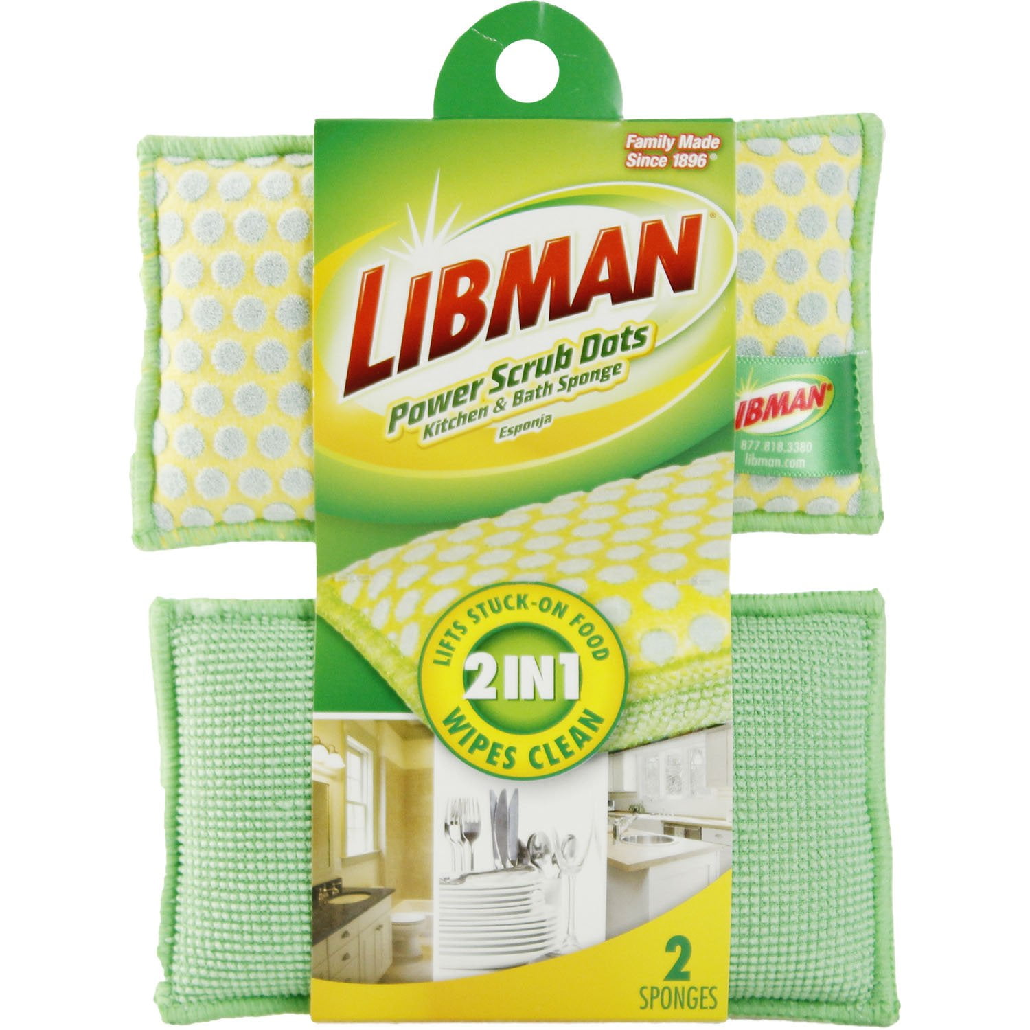 Libman 336 Power Scrub Dots Kitchen And Bath Sponge - Walmart.com