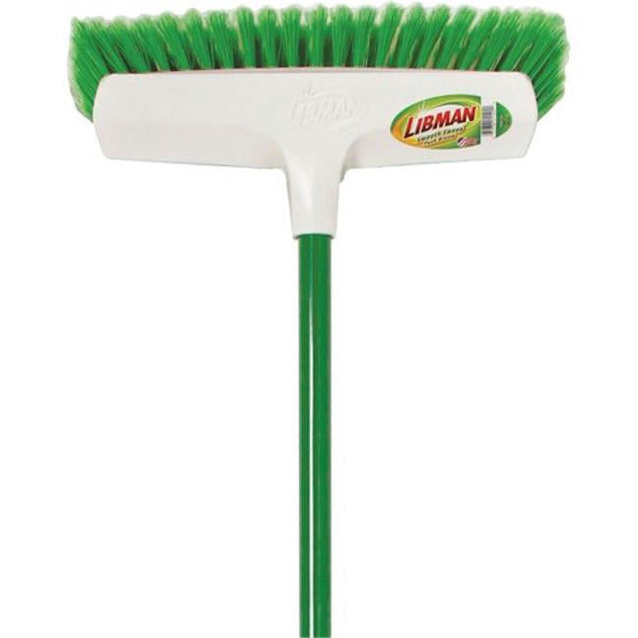 Libman Smooth Sweep Push Broom, 4 x 13 in., Green & White, Perfect for ...