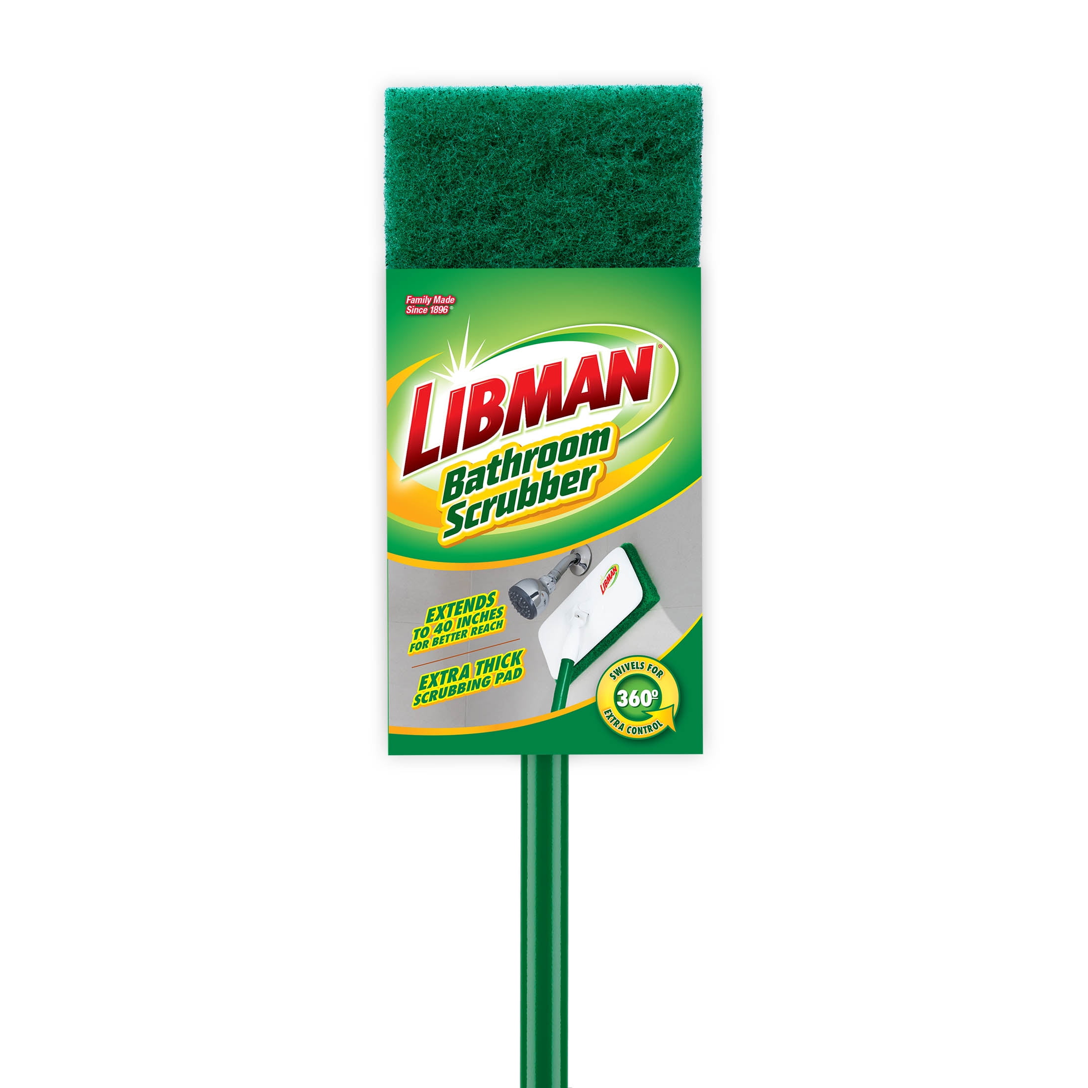 Libman Heavy Duty Bathroom Scrubber Pad with Green Steel Handle ...