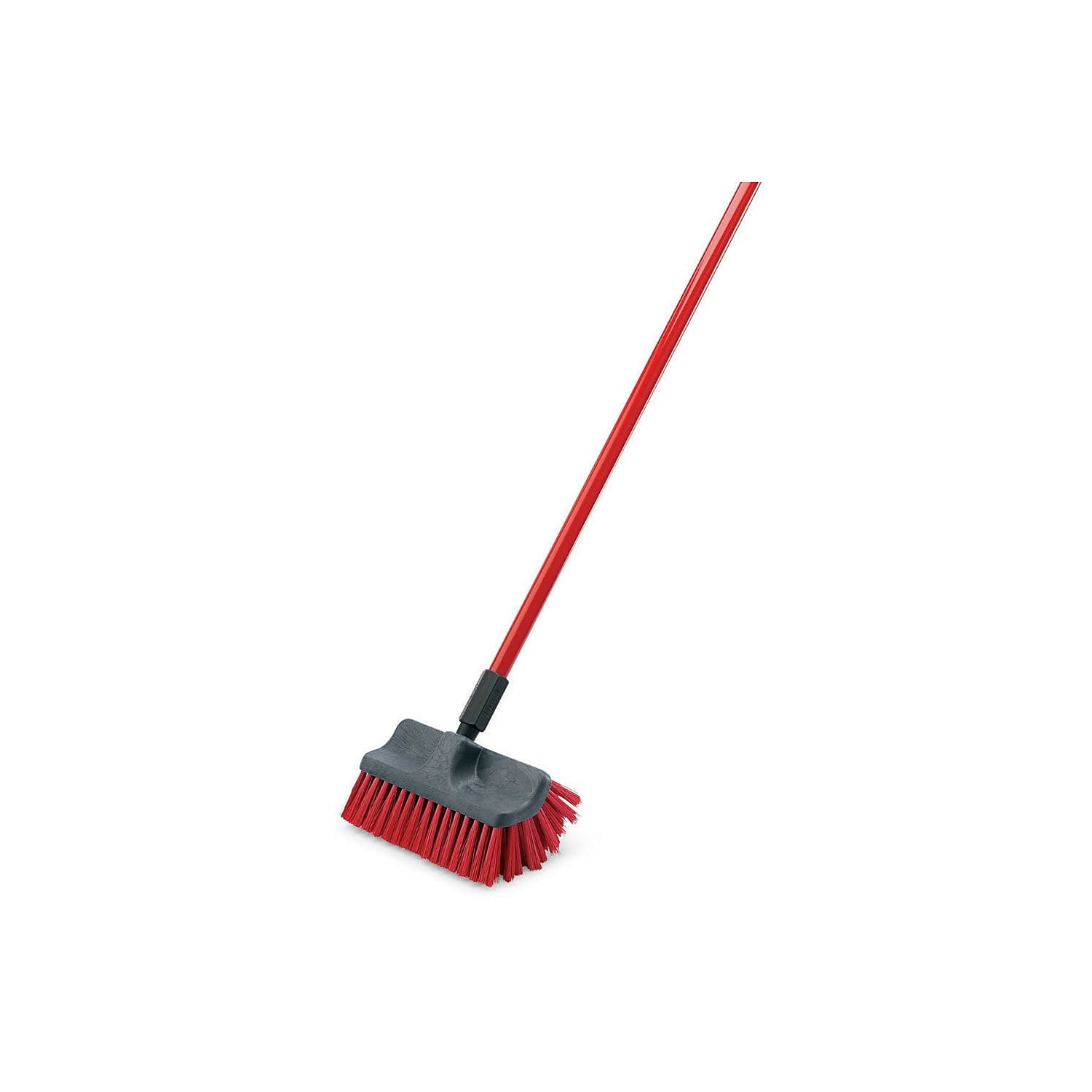 Libman Dual-Surface Scrub Brush & 60" Handle Steel Handle 10" Brush Red ...