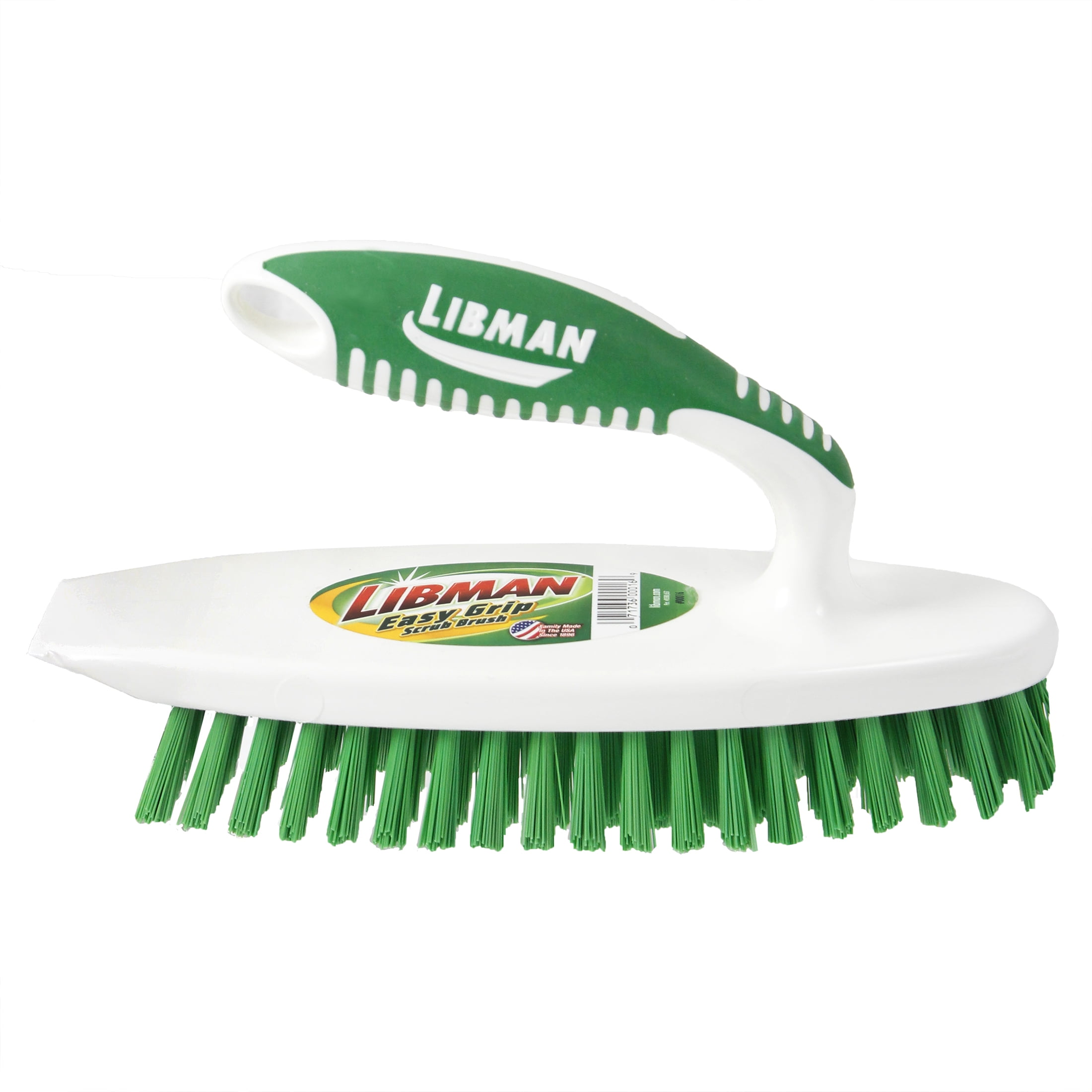 Libman Easy Grip Scrub Brush, Green and White, Heavy Duty Polypropylene ...