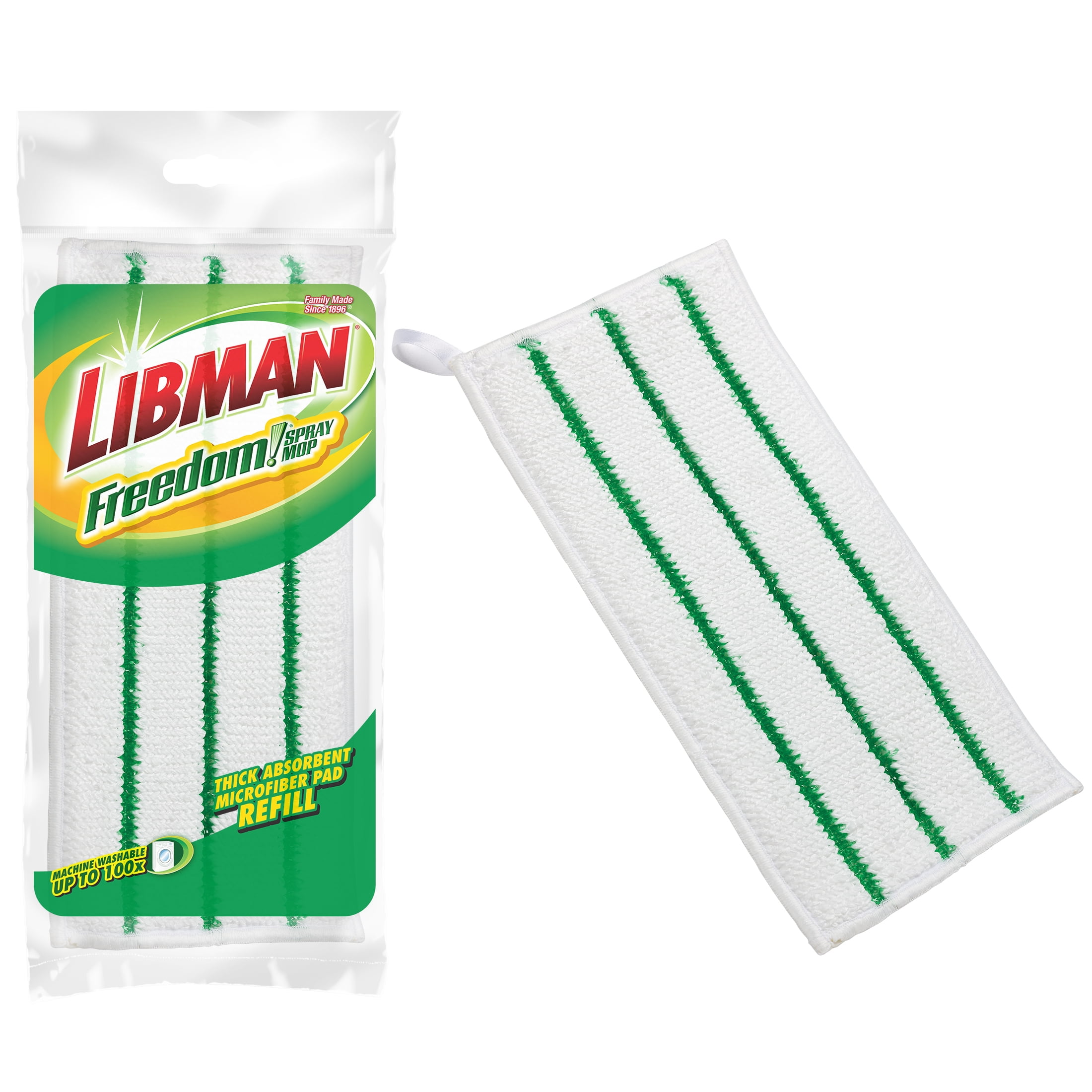 Libman Green Microfiber Freedom Spray Mop Refill Gripper Attached ...