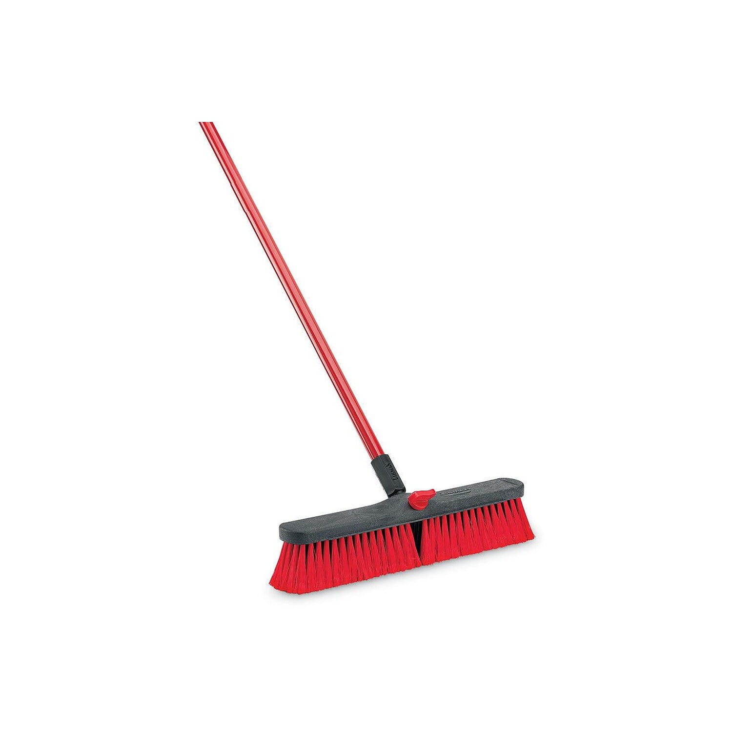 Libman Heavy Duty 18" Multi-Surface Push Broom Red Black Steel Handle ...