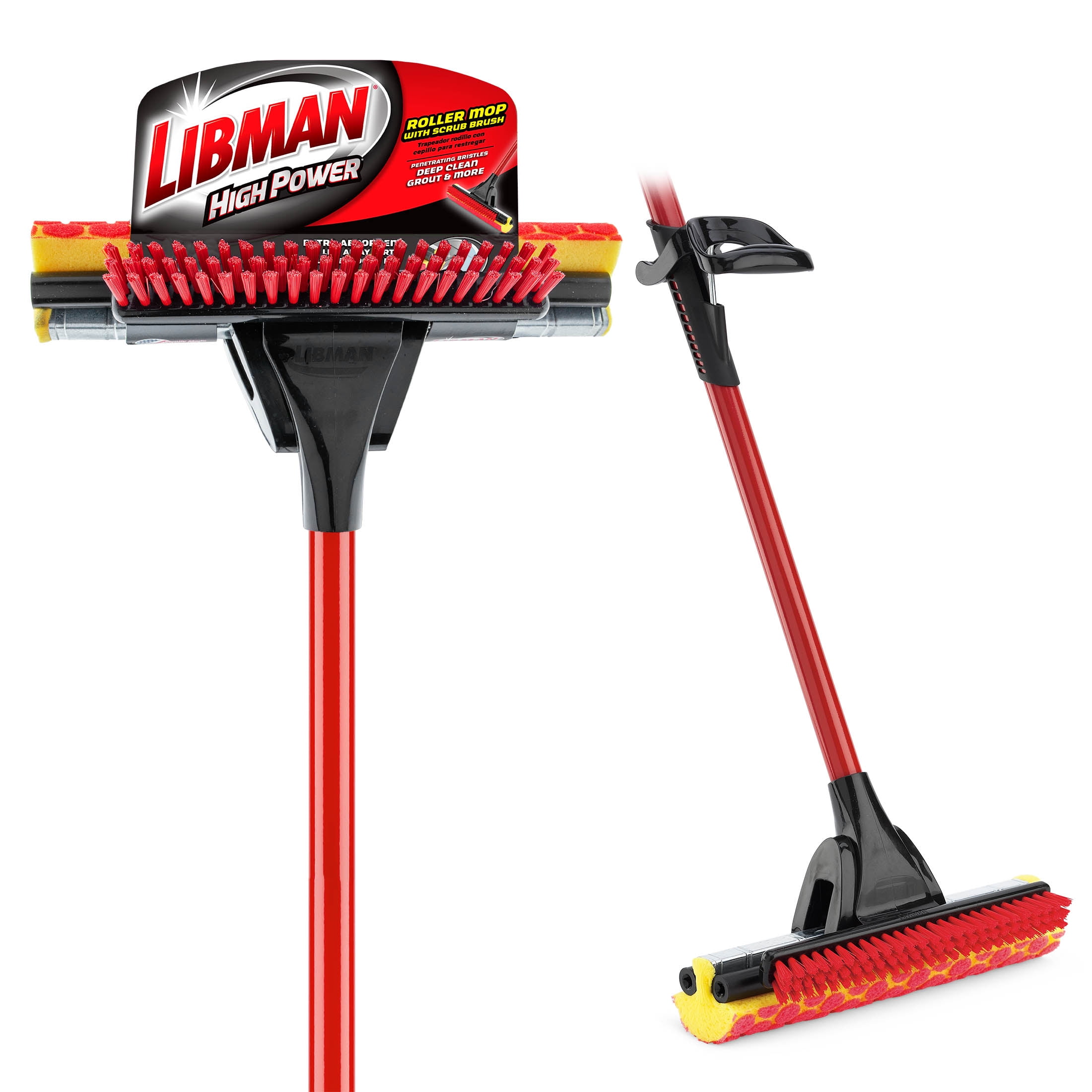 Libman Heavy Duty Roller Sponge Mop with Red Steel Handle - Walmart.com