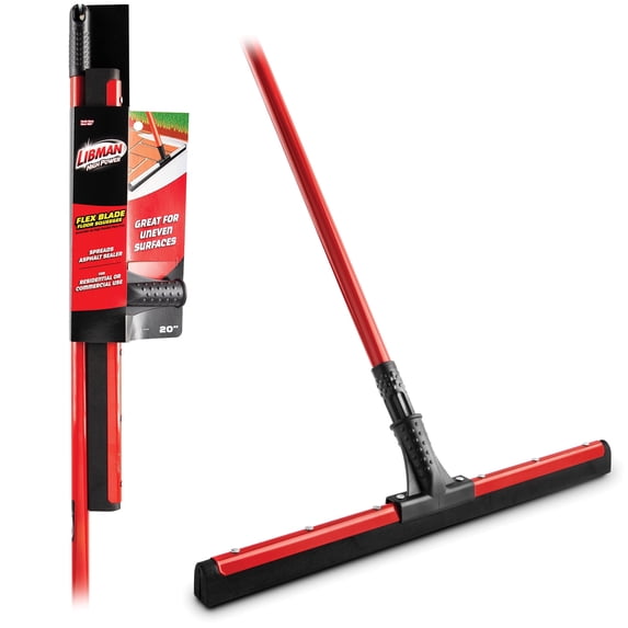 Libman High Power Commercial 20" Rubber Flex Blade Floor Squeegee Red ...