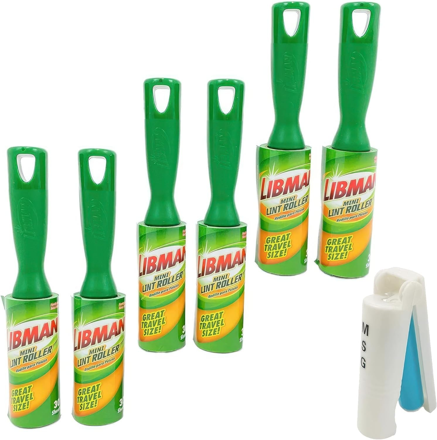 Libman Mini Lint Roller Set with Reusable Lint Remover Brush -Travel ...