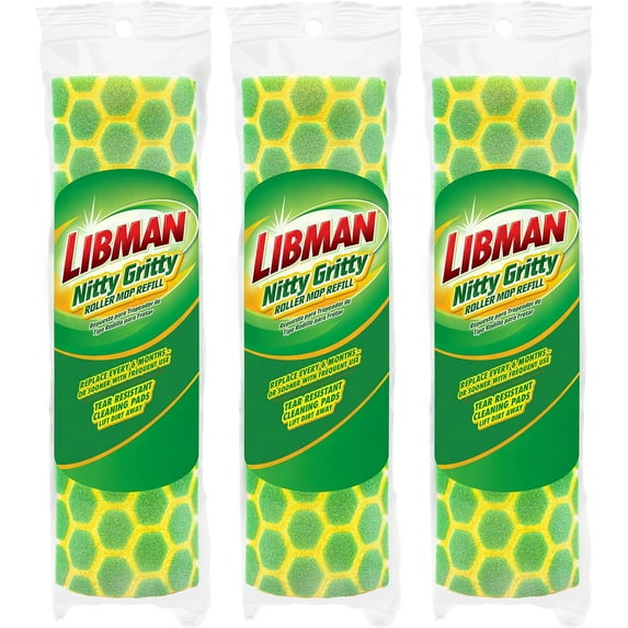 Libman Nitty Gritty Roller Mop Refills | Scrub Mop | Wet Mop | Mops for ...