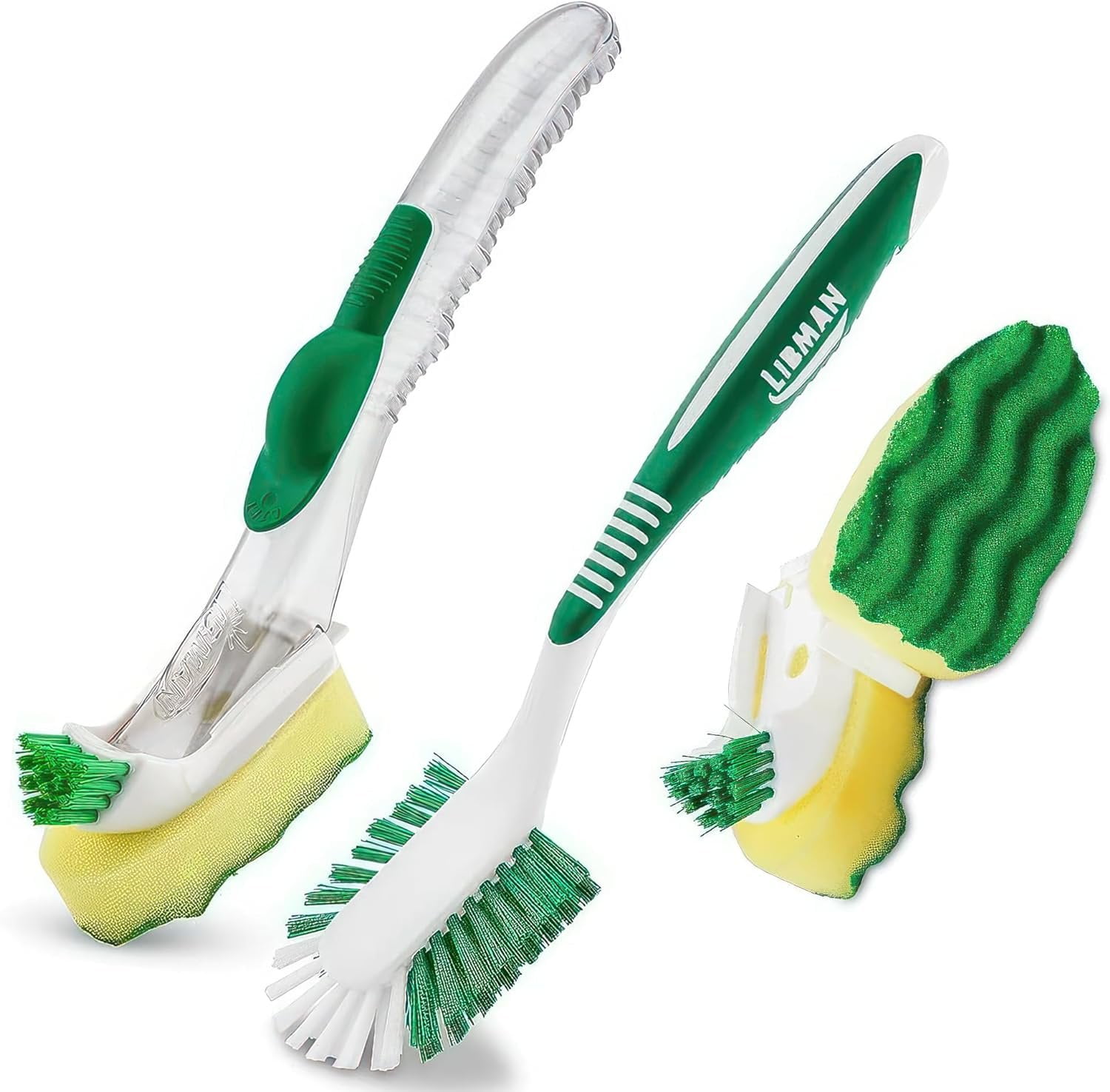 Libman Pot & Pan Scrubbing Dish Wand & All-Purpose Kitchen Brush Bundle ...