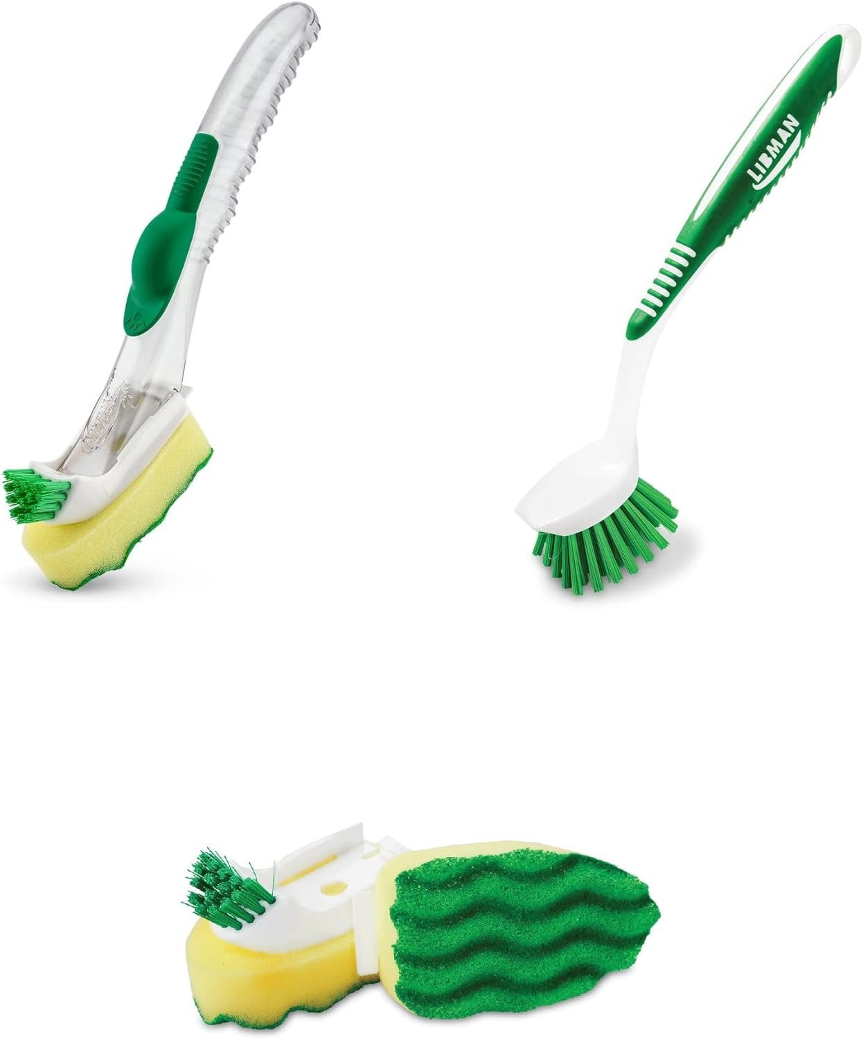 Libman Pot and Pan Scrubbing Dish Wand Scrub Brush Bundle with Kitchen ...