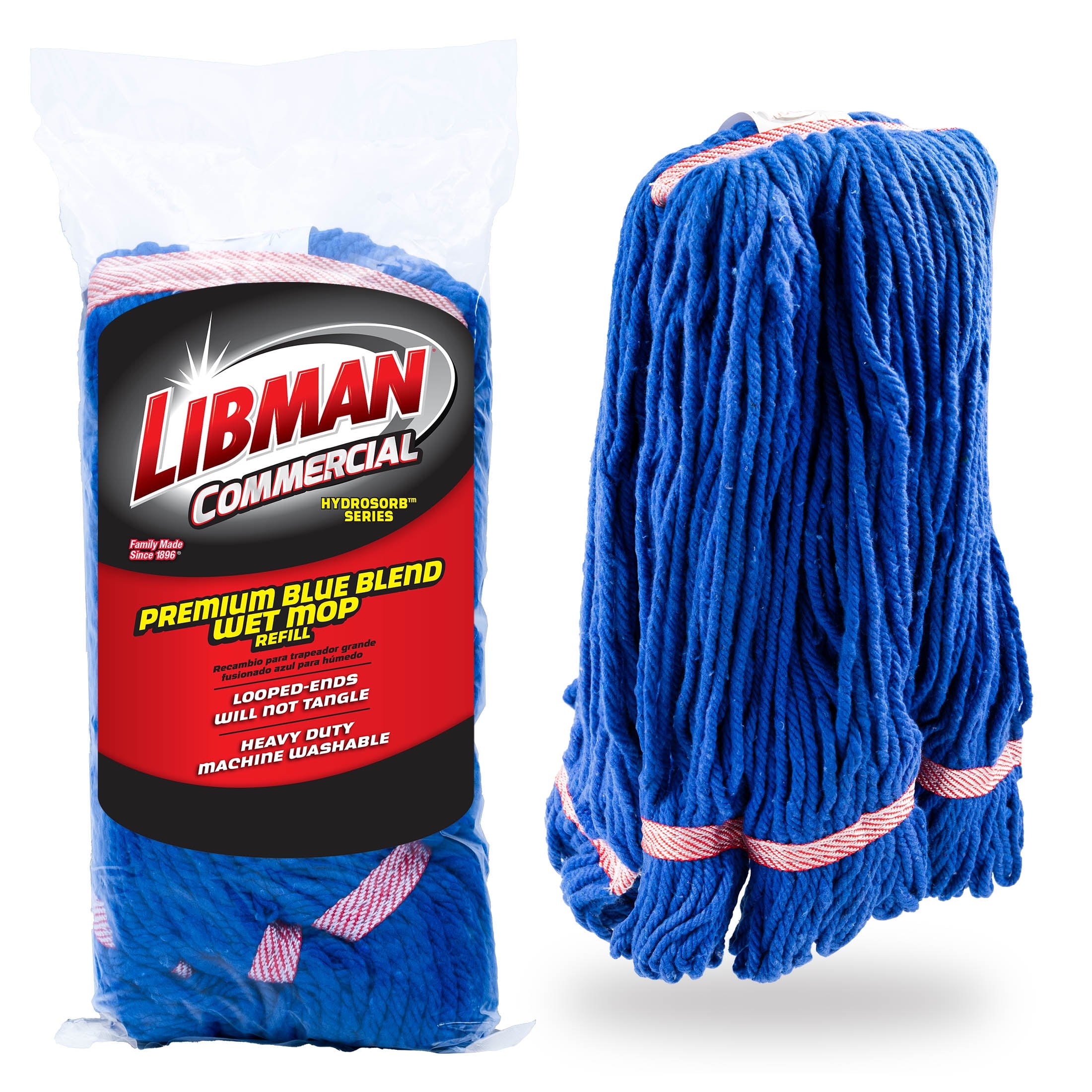 Libman Premium Blue Blend Wet Mop Refill Clamp-on Attachment - Walmart ...