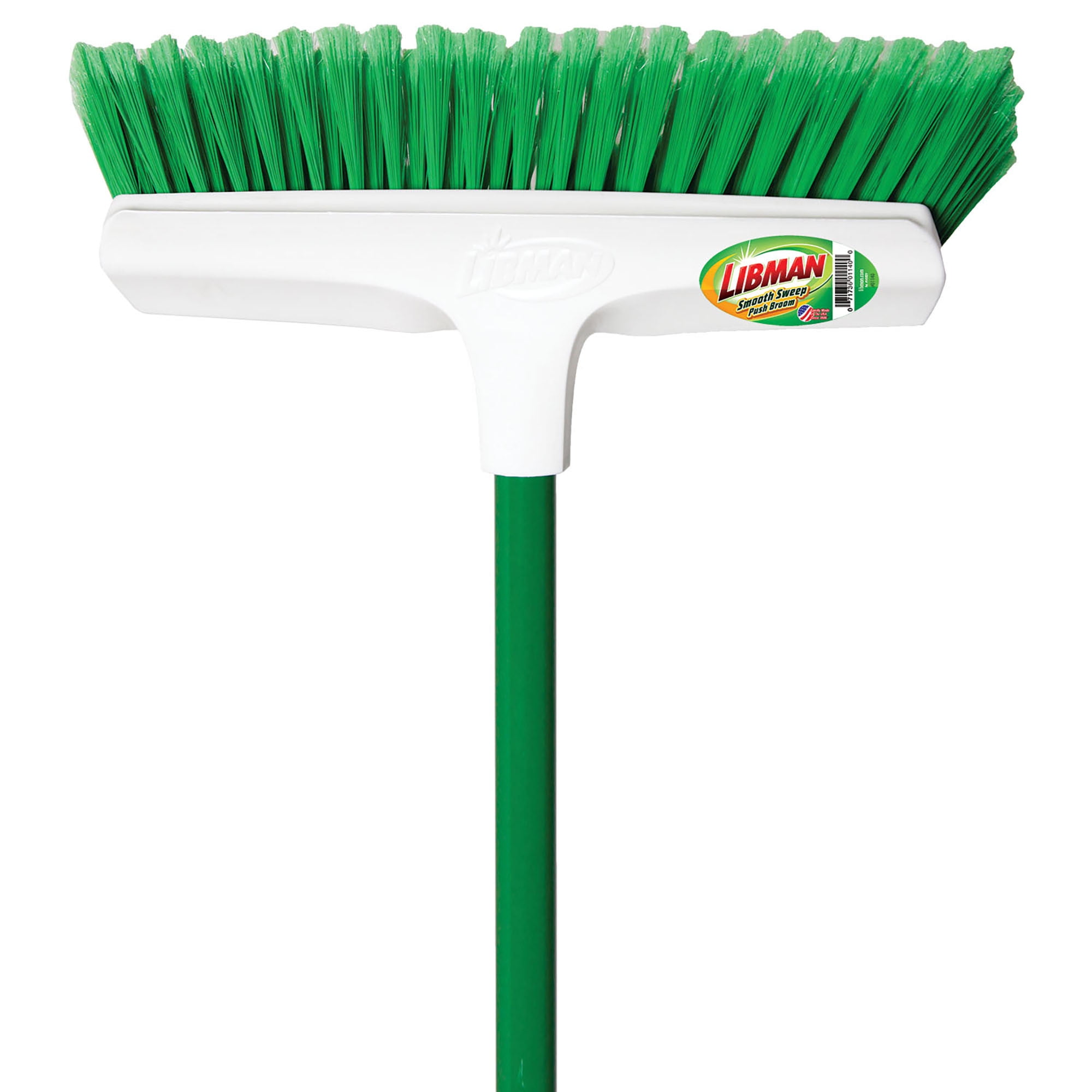 Libman Smooth Sweep Indoor Push Broom Green Steel Handle Soft Green ...
