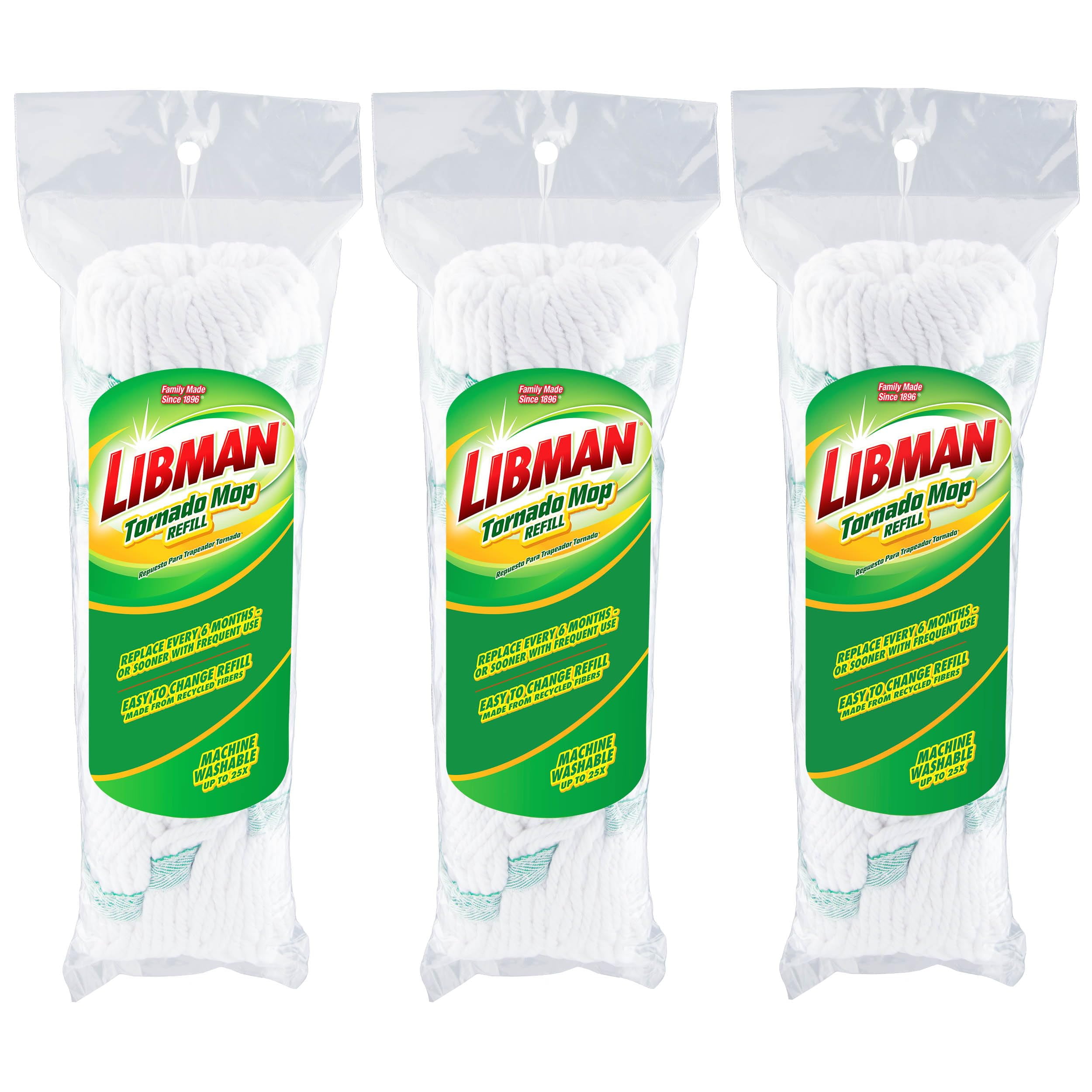 Libman Tornado Mop Refill, SAF21 Direct Replacement Head for Libman Self Wringing Twist Mop ...