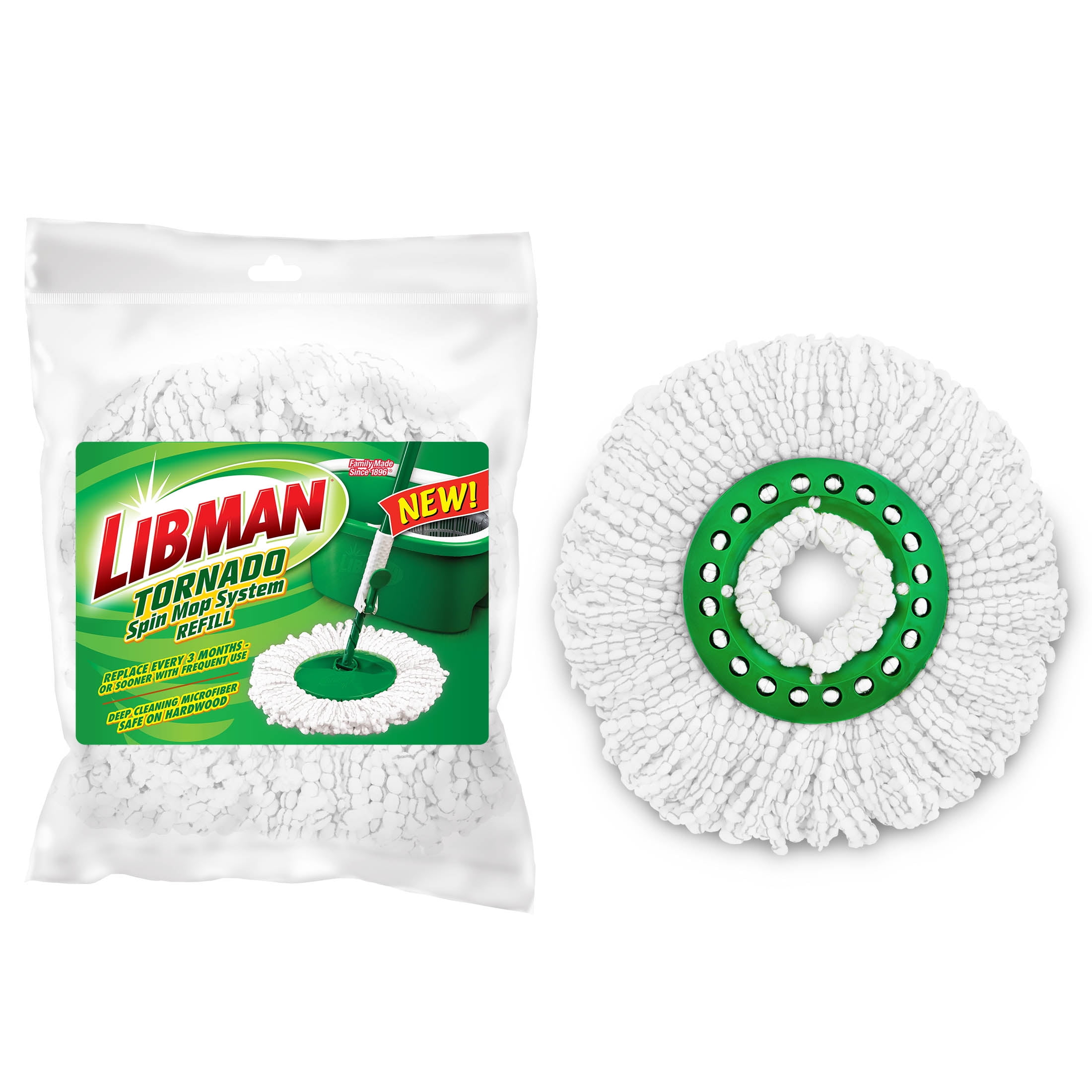 Libman Tornado Spin Mop: Extra Large Microfiber Head Refill Pack ...