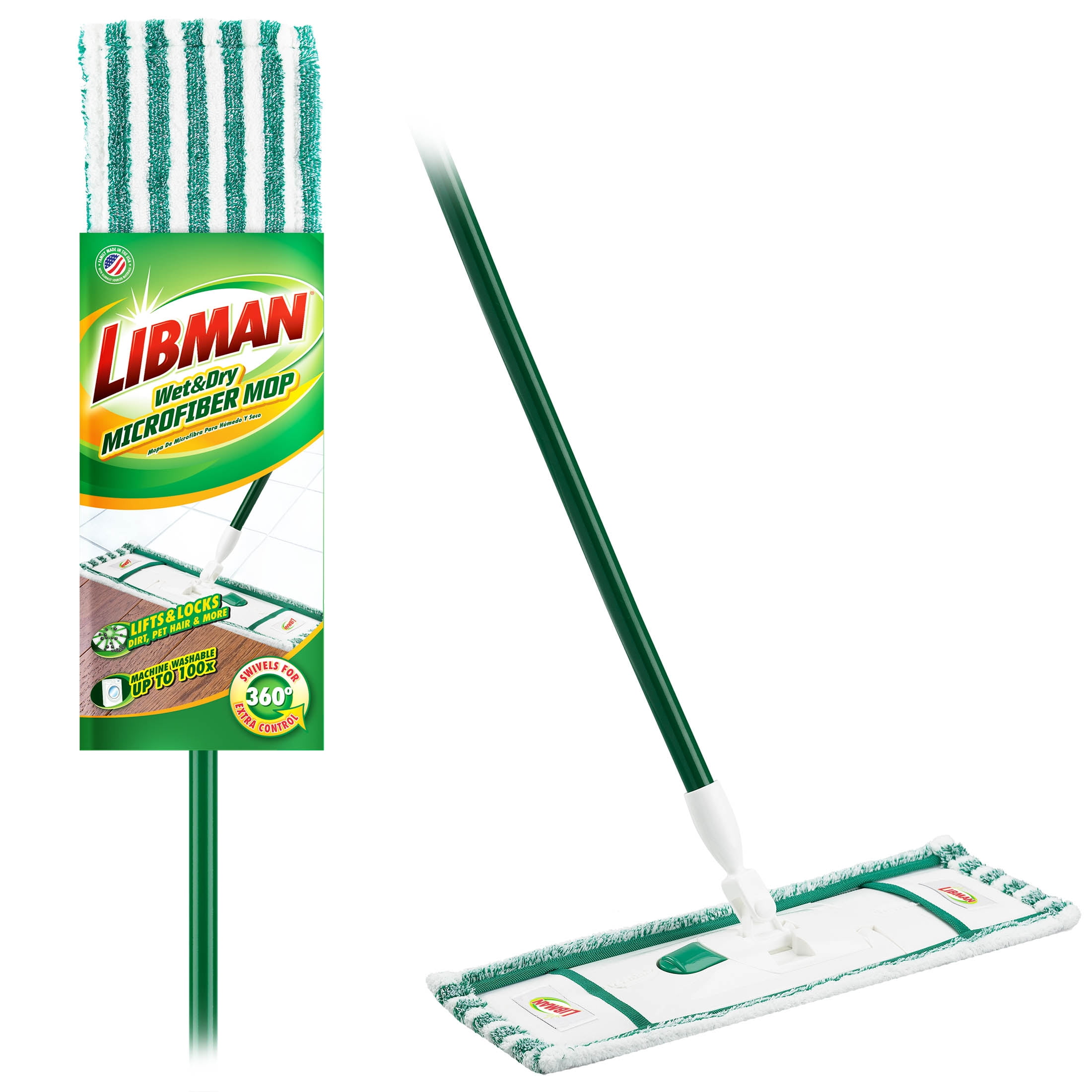 Libman Wet and Dry Microfiber Mop for Hardwood Floors and Dust Cleaning ...