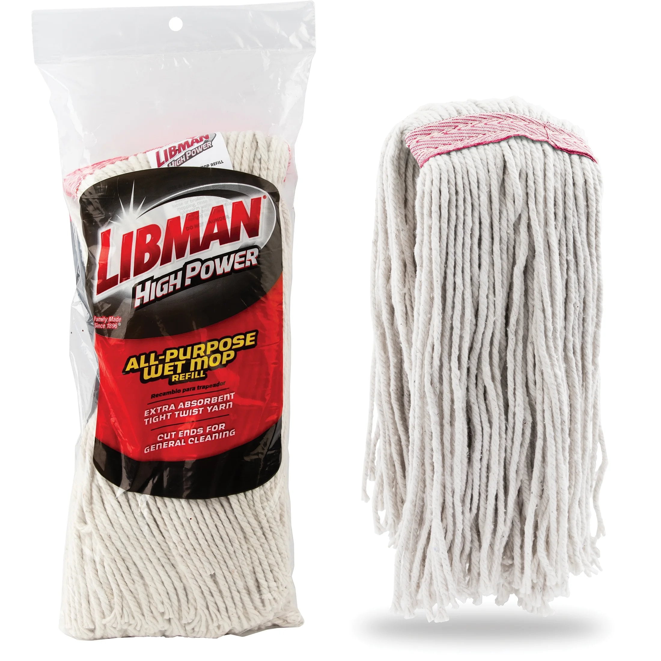 Libman White Cotton All Purpose Mop Refill 2 Pack - Walmart.com