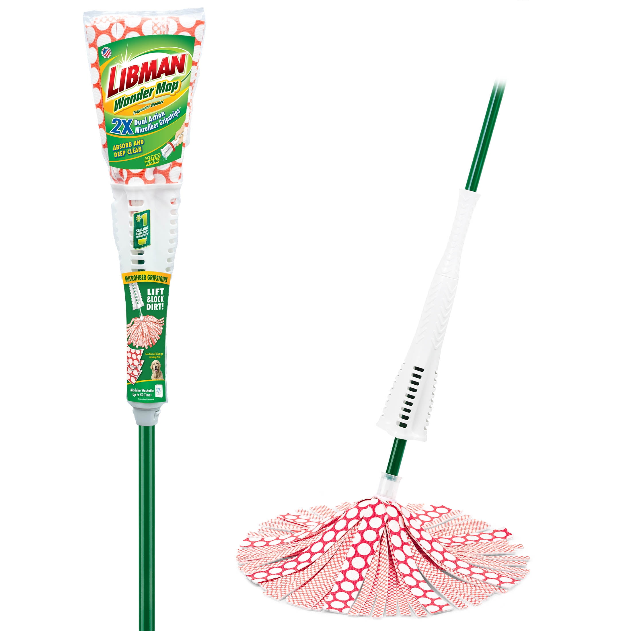 Libman Wonder Mop. ® Green and White Handle. - Walmart Business Supplies