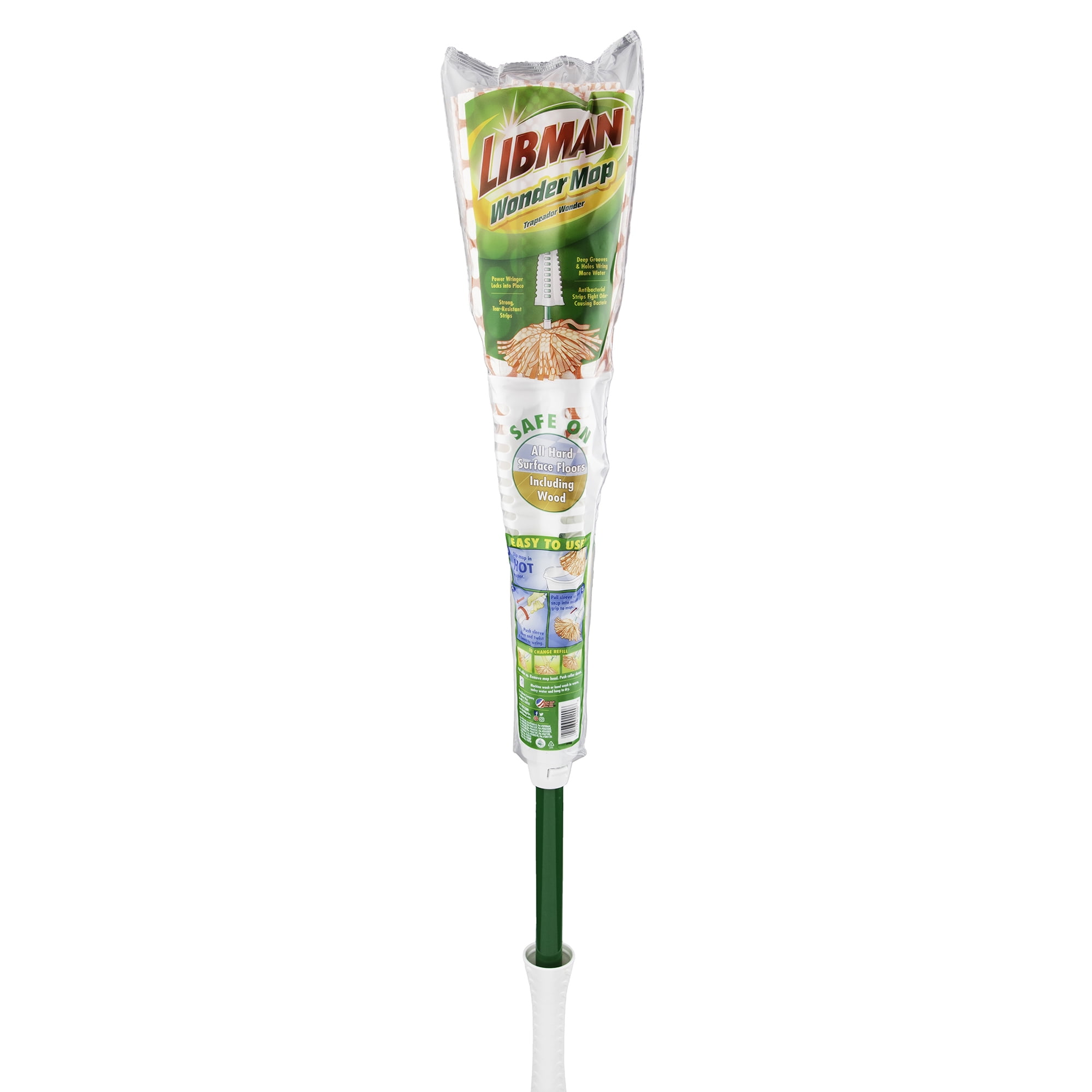 Libman Wonder Mop with Removable, Easy Rinse and Clean, Green and White ...