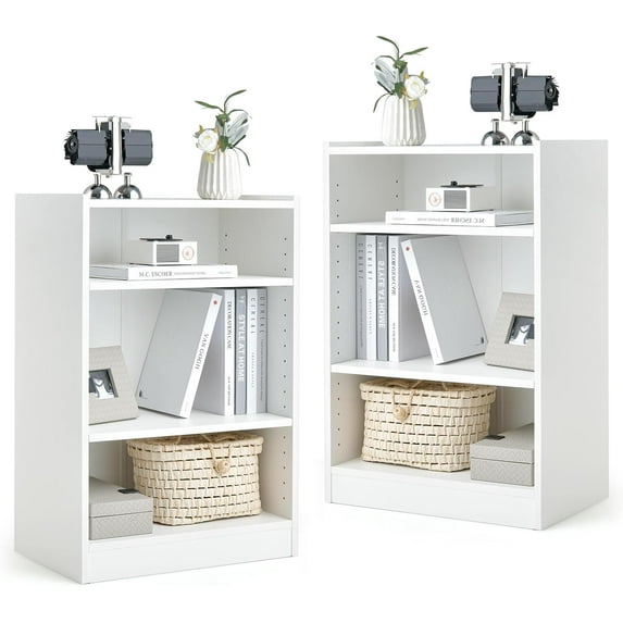 Libra 3 Tier Bookcase, Floor Standing Open Bookshelf with 18-Position ...
