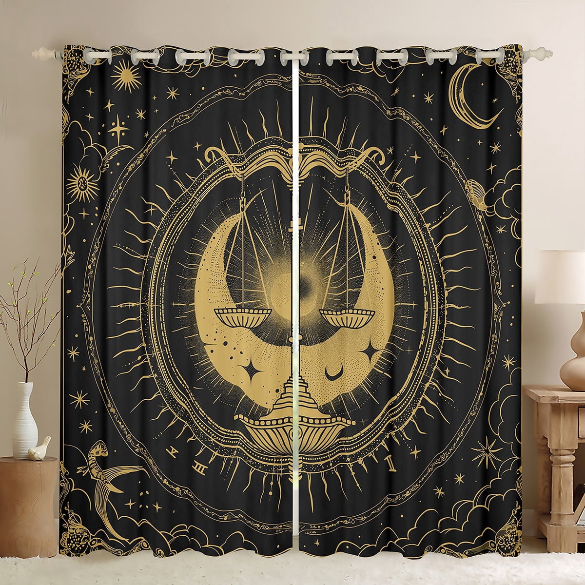 Libra 30%-50% Blackout Curtains 12 Horoscope Astrology Curtains ...