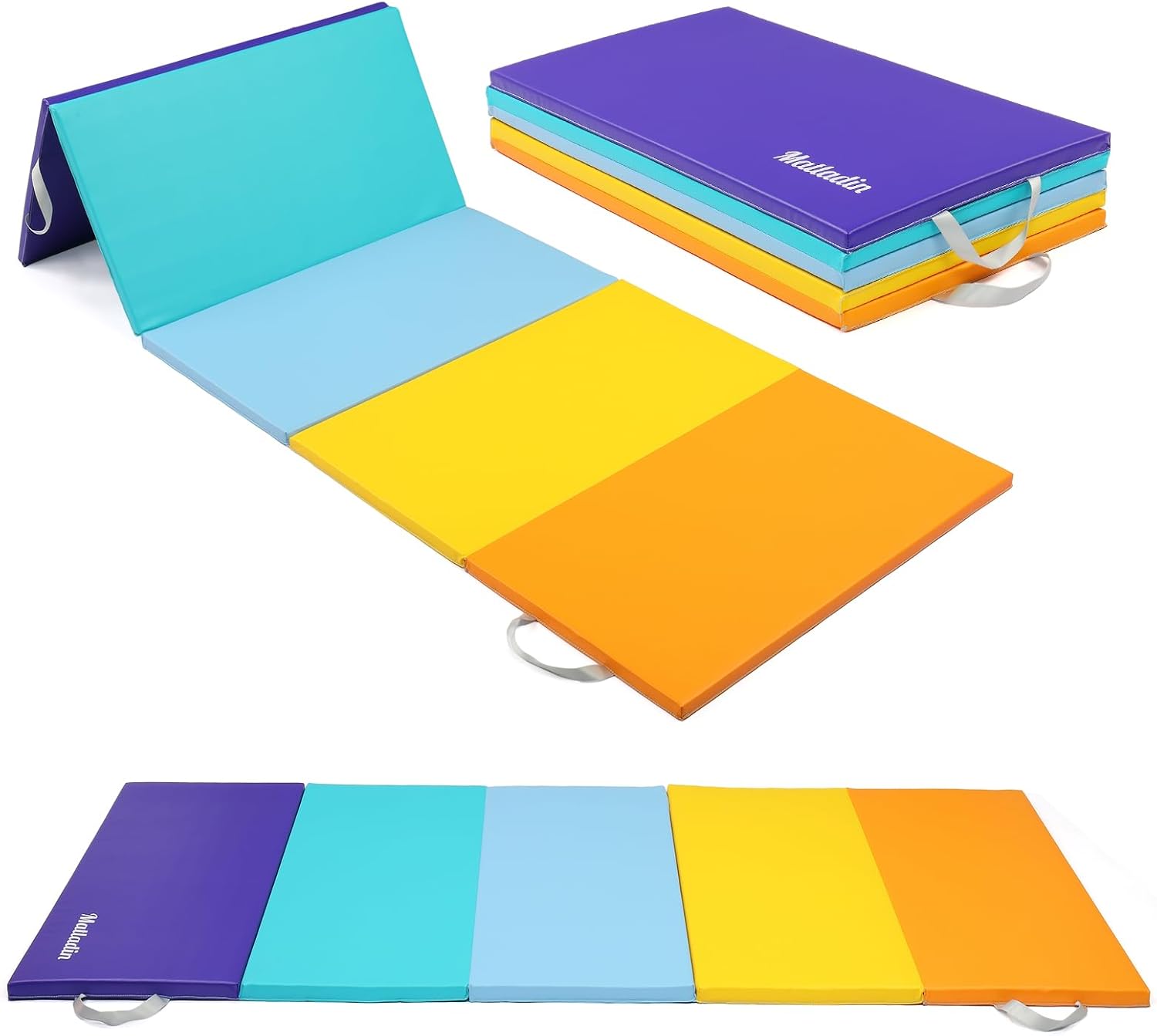 Libra 8 FT/6FT Folding Gymnastics Gym Exercise Aerobics Mat, PU Leather ...