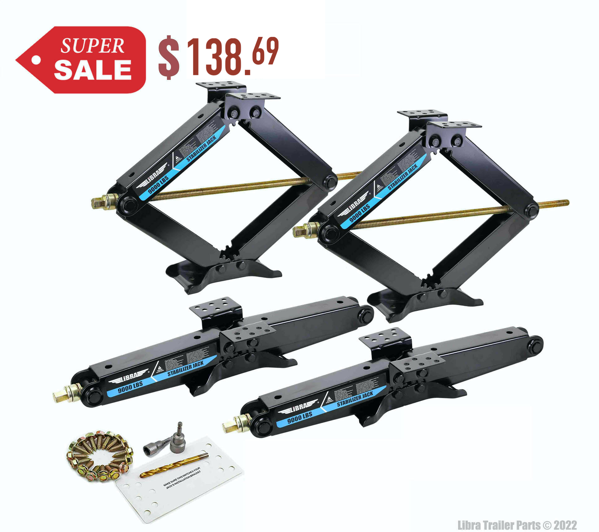 Bal Products 21100005 12V Motor Powered C-Jack Kit for RV Trailers ...